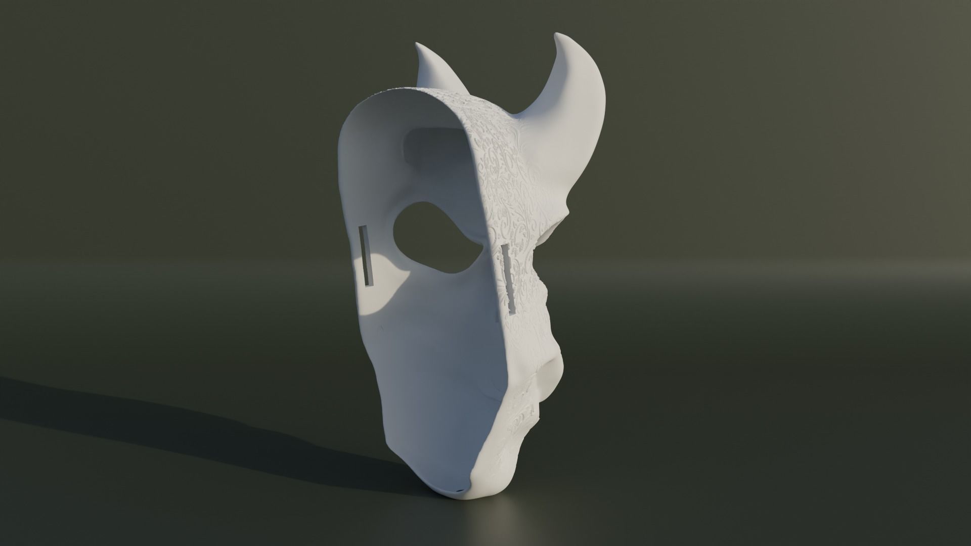 Embroidered Devil Face Cosplay Mask 3D model 3D printable | CGTrader