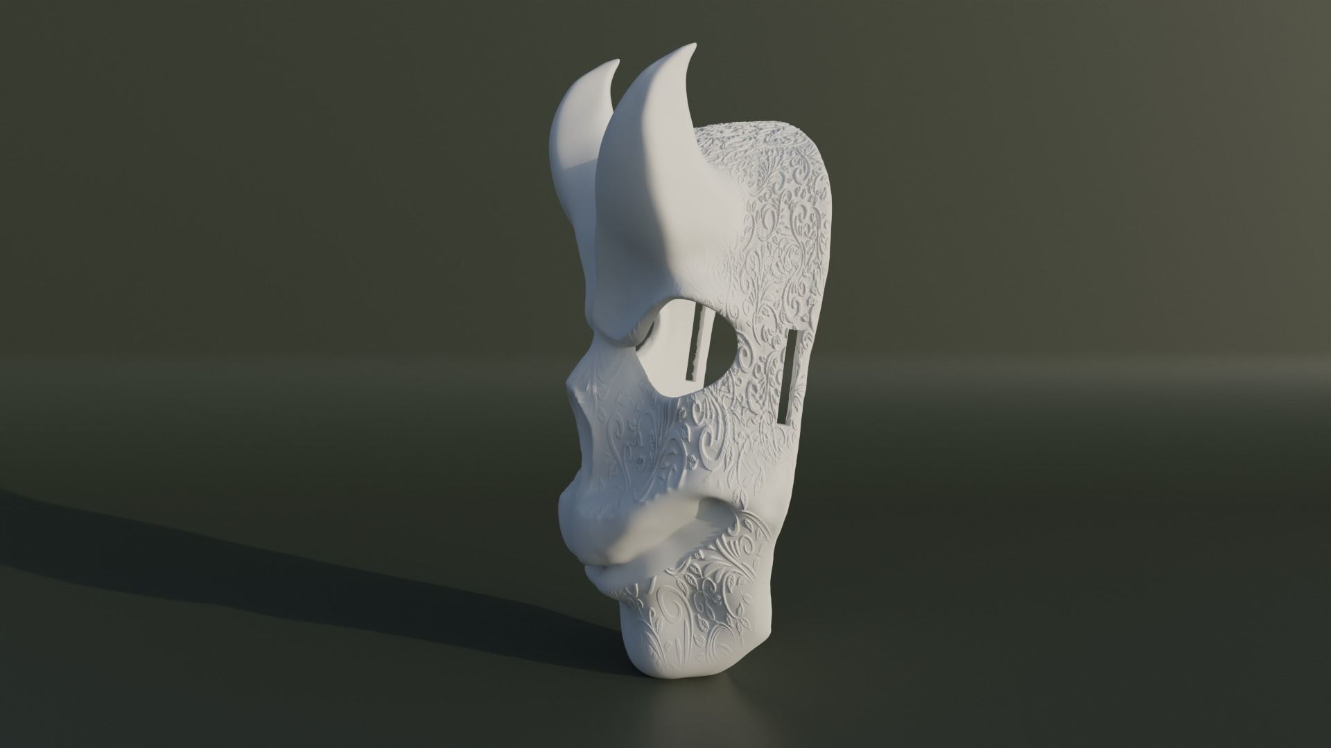 Embroidered Devil Face Cosplay Mask 3D model 3D printable | CGTrader