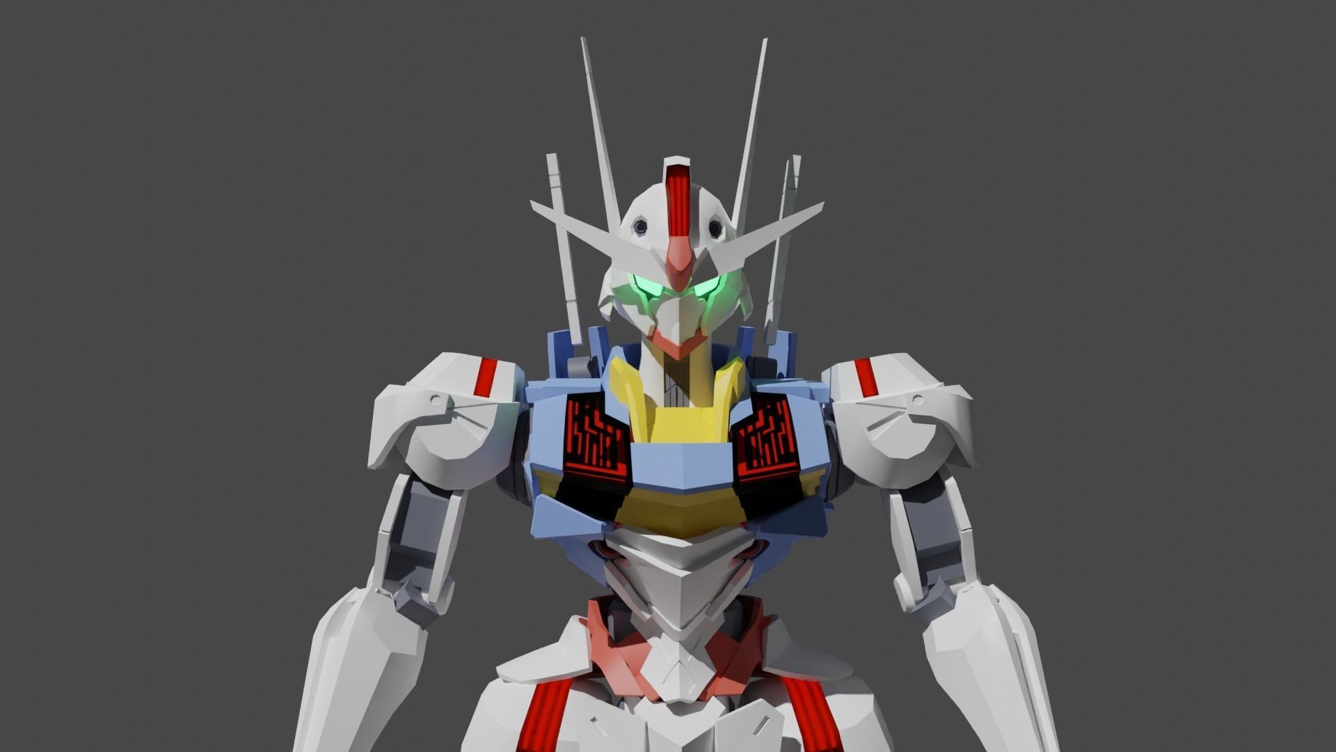Ariel gundam 3D model animated rigged | CGTrader