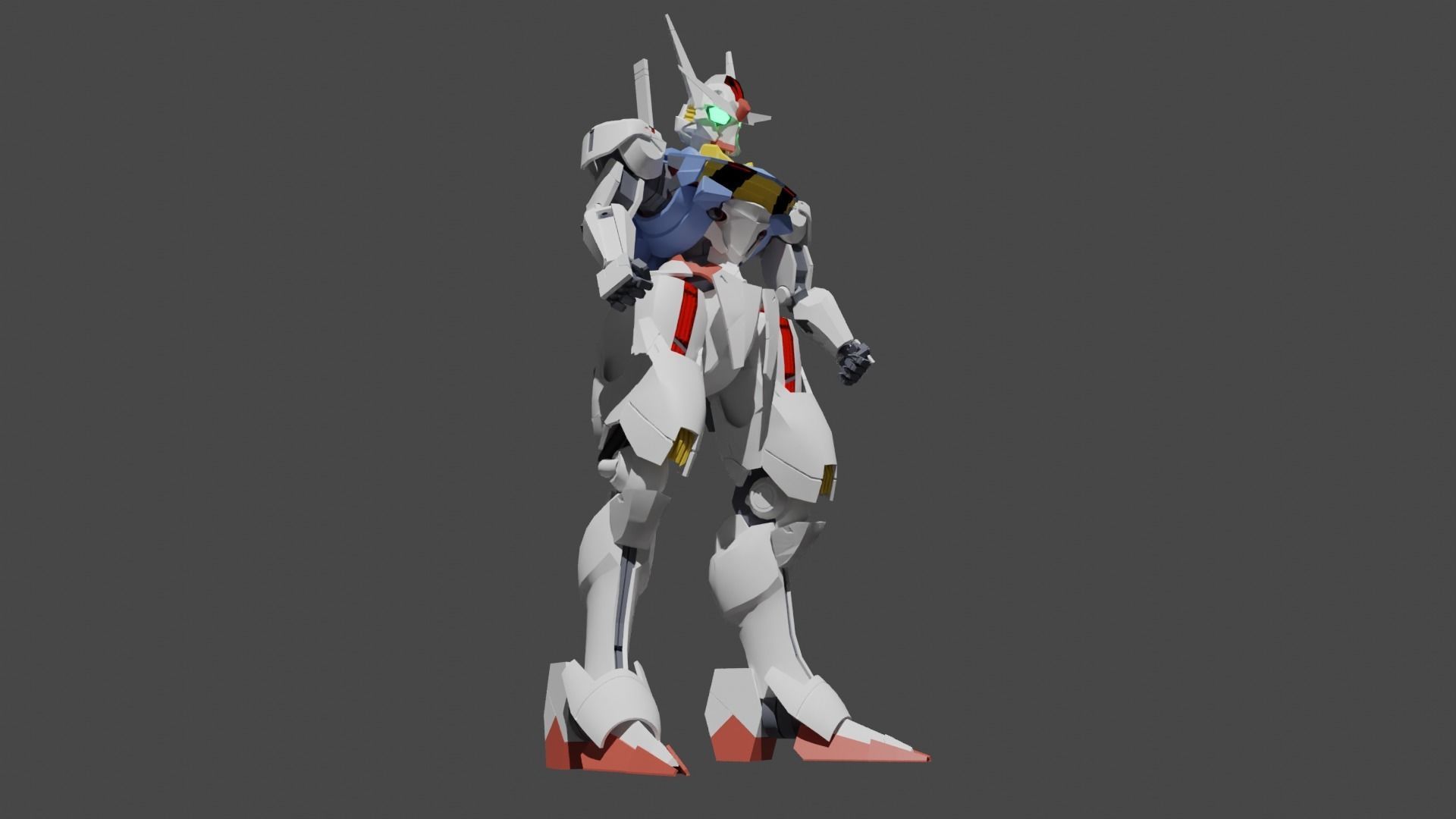 Ariel gundam 3D model animated rigged | CGTrader