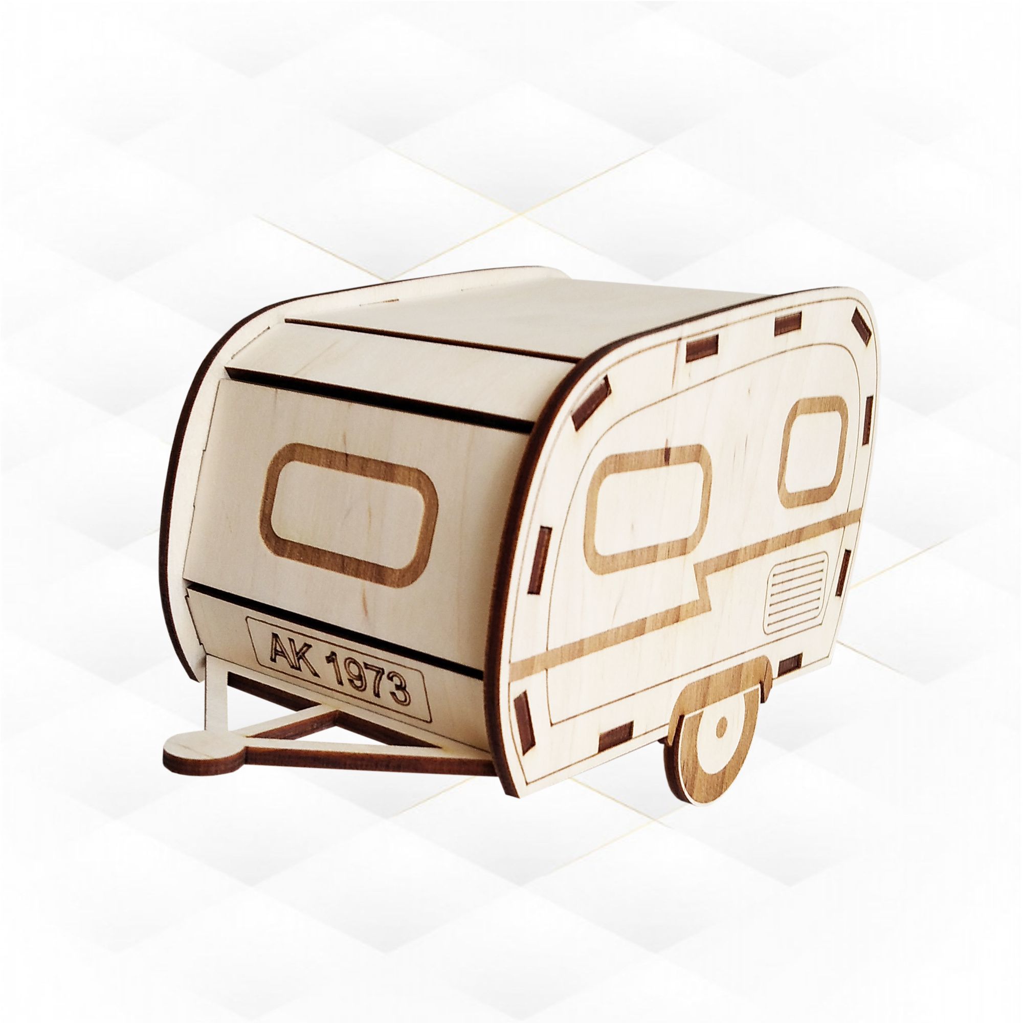 Christmas Glitter Houses laser cut design camper trailer 3D model 3D ...