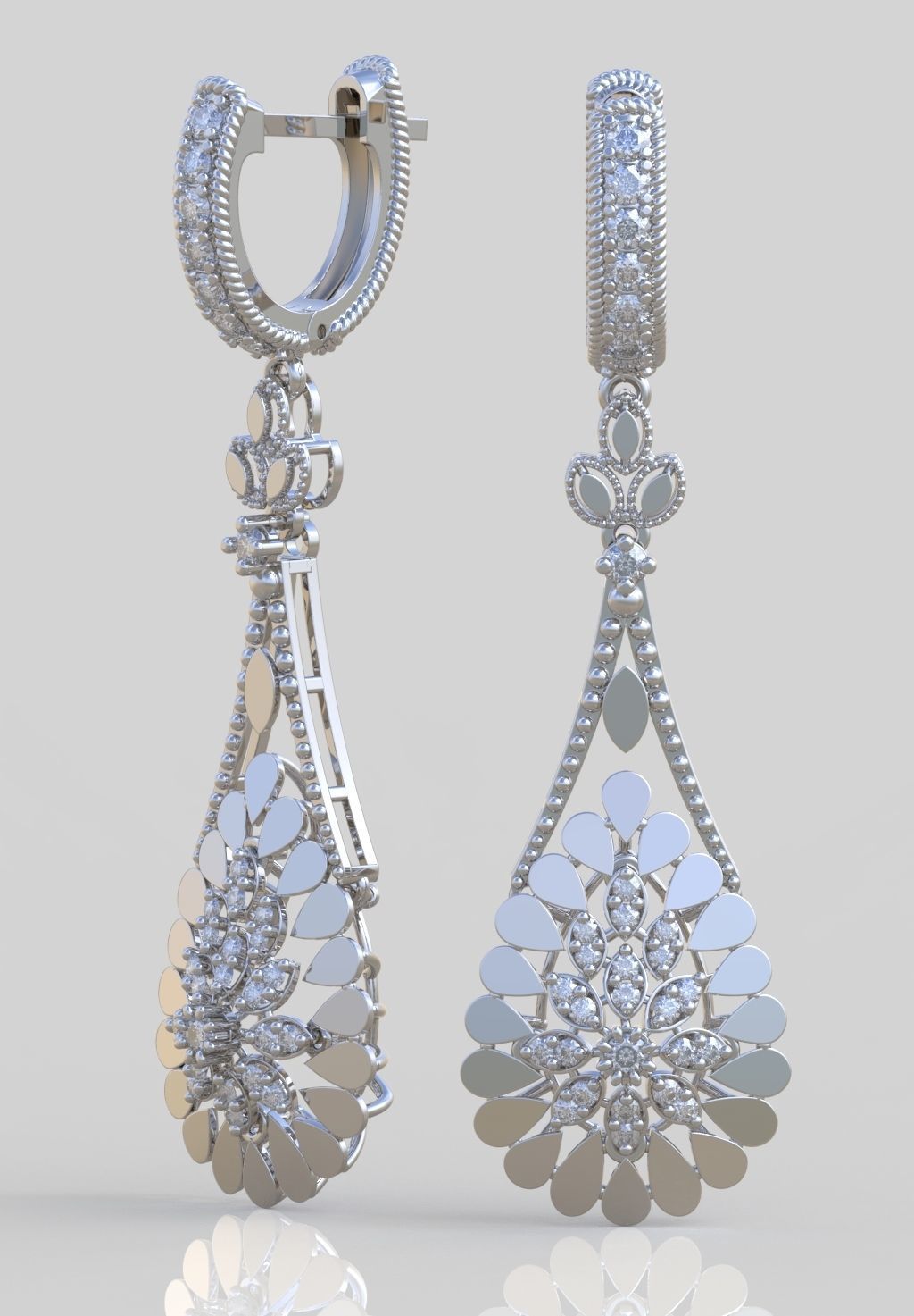 Earring 3D model 3D printable model 0197-9 3D model 3D printable | CGTrader