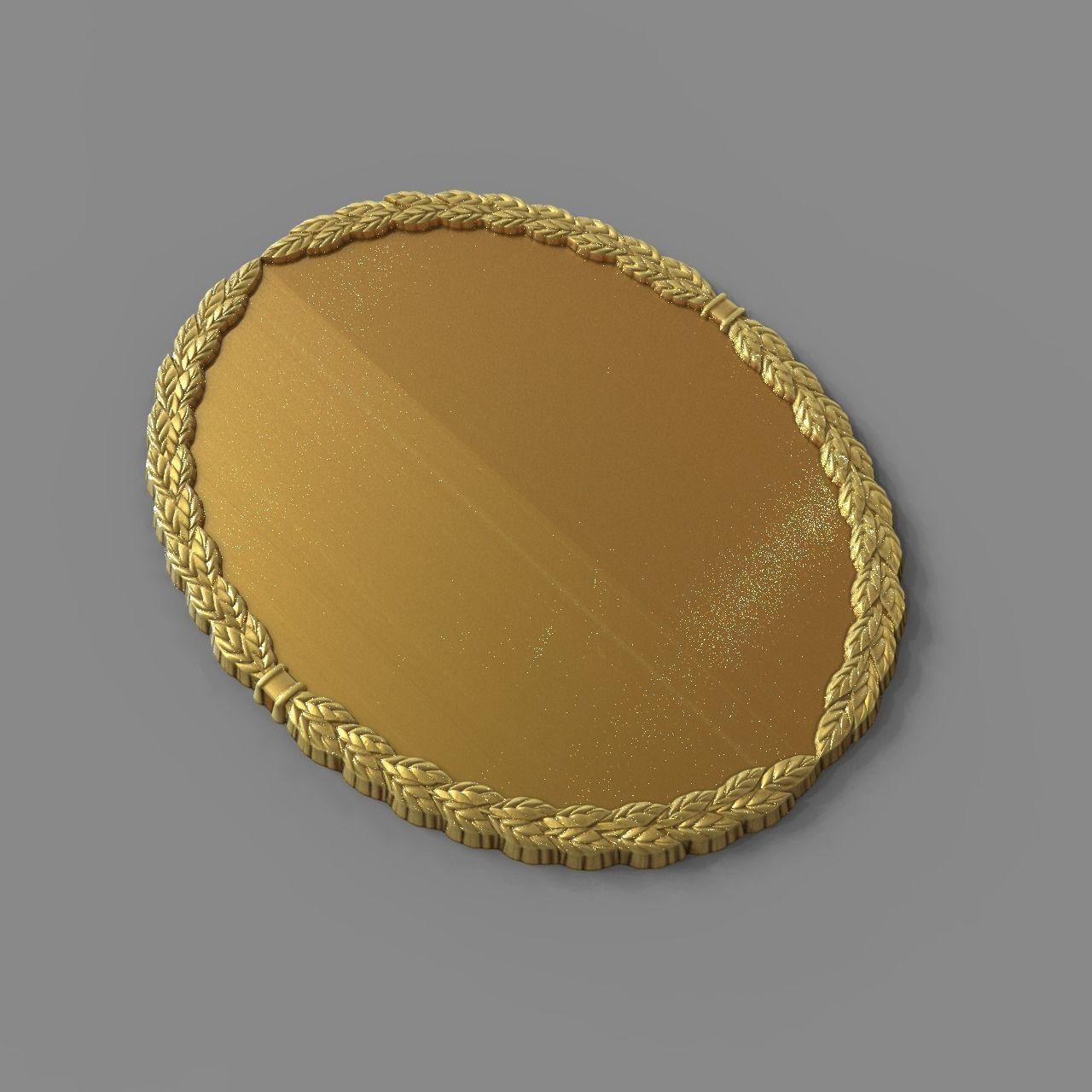 Oval base with laurel wreath 3D model 3D printable | CGTrader