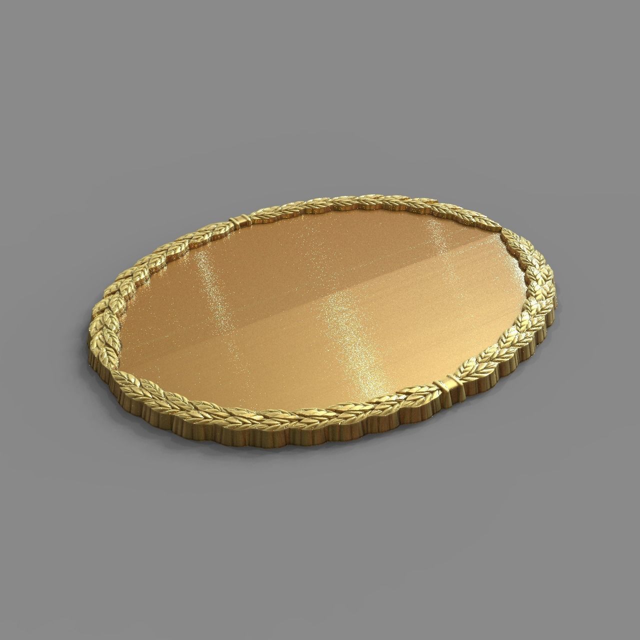 Oval base with laurel wreath 3D model 3D printable | CGTrader