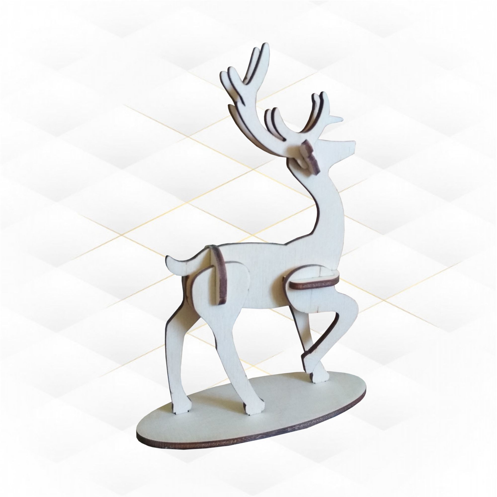 Deer laser cutting pattern 3D model 3D printable | CGTrader