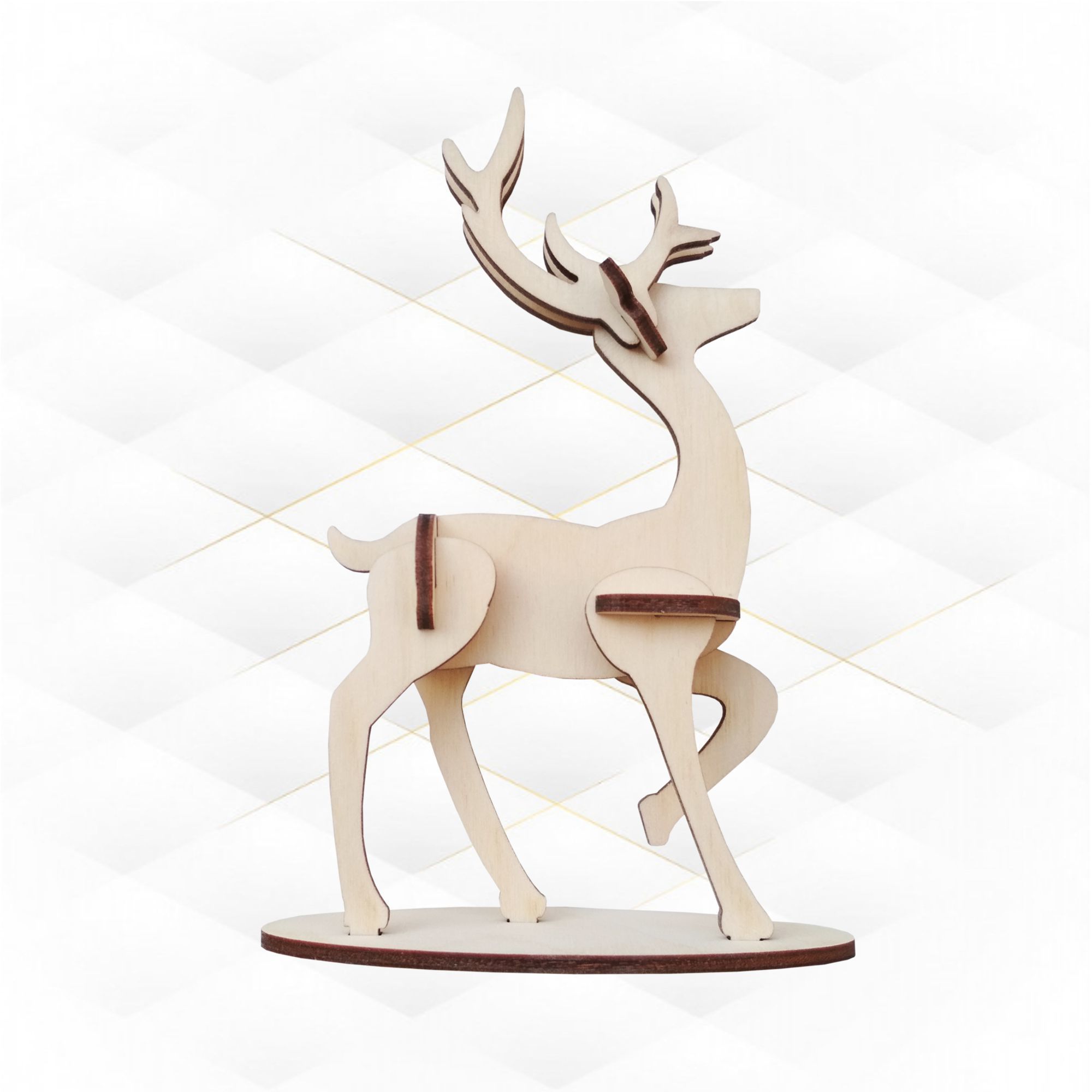 Deer laser cutting pattern 3D model 3D printable | CGTrader