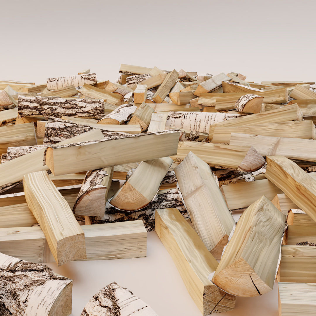 FireWood birch logs 3D model | CGTrader