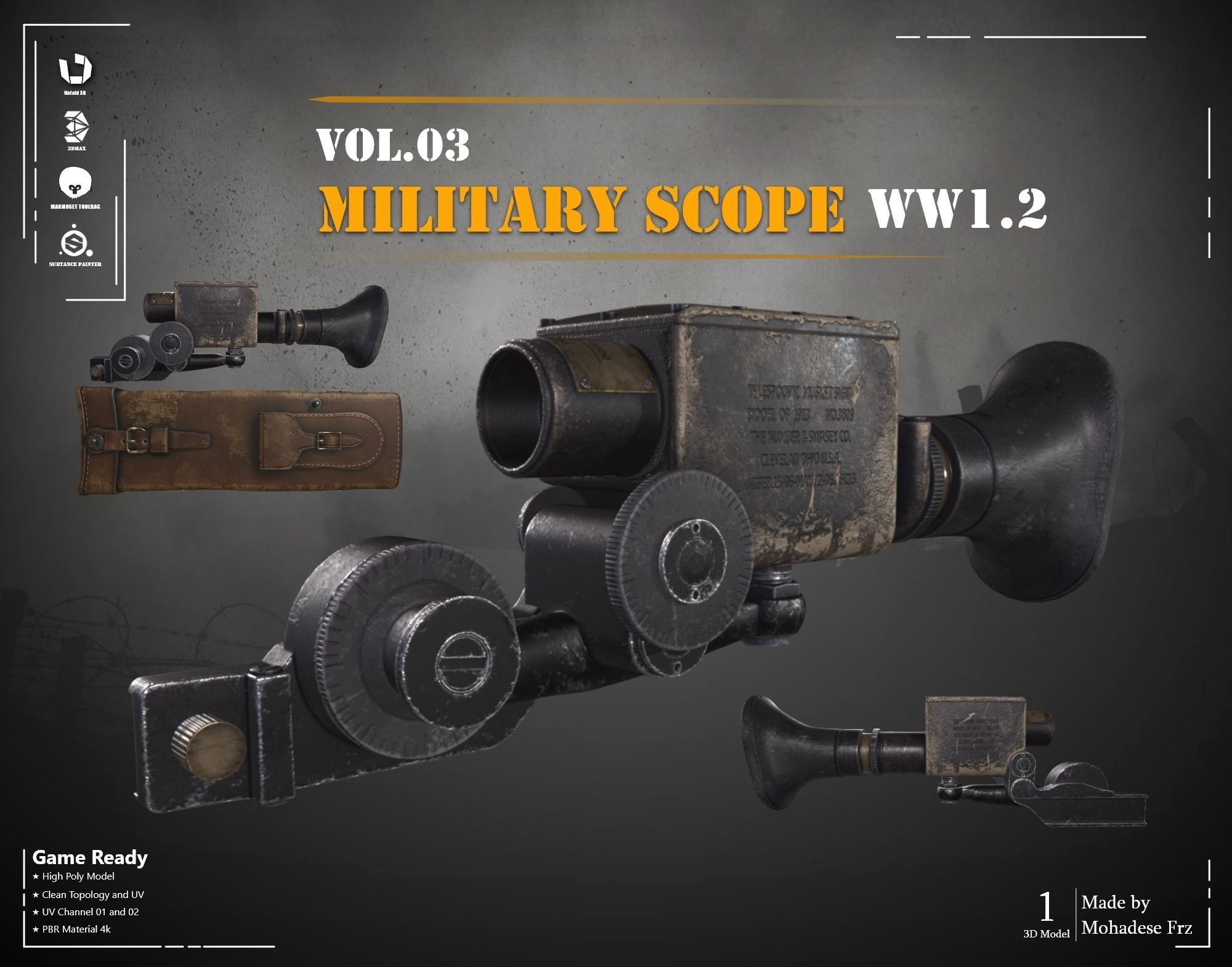 Military Scope WW2 VOL03 Game Ready 3D model | CGTrader