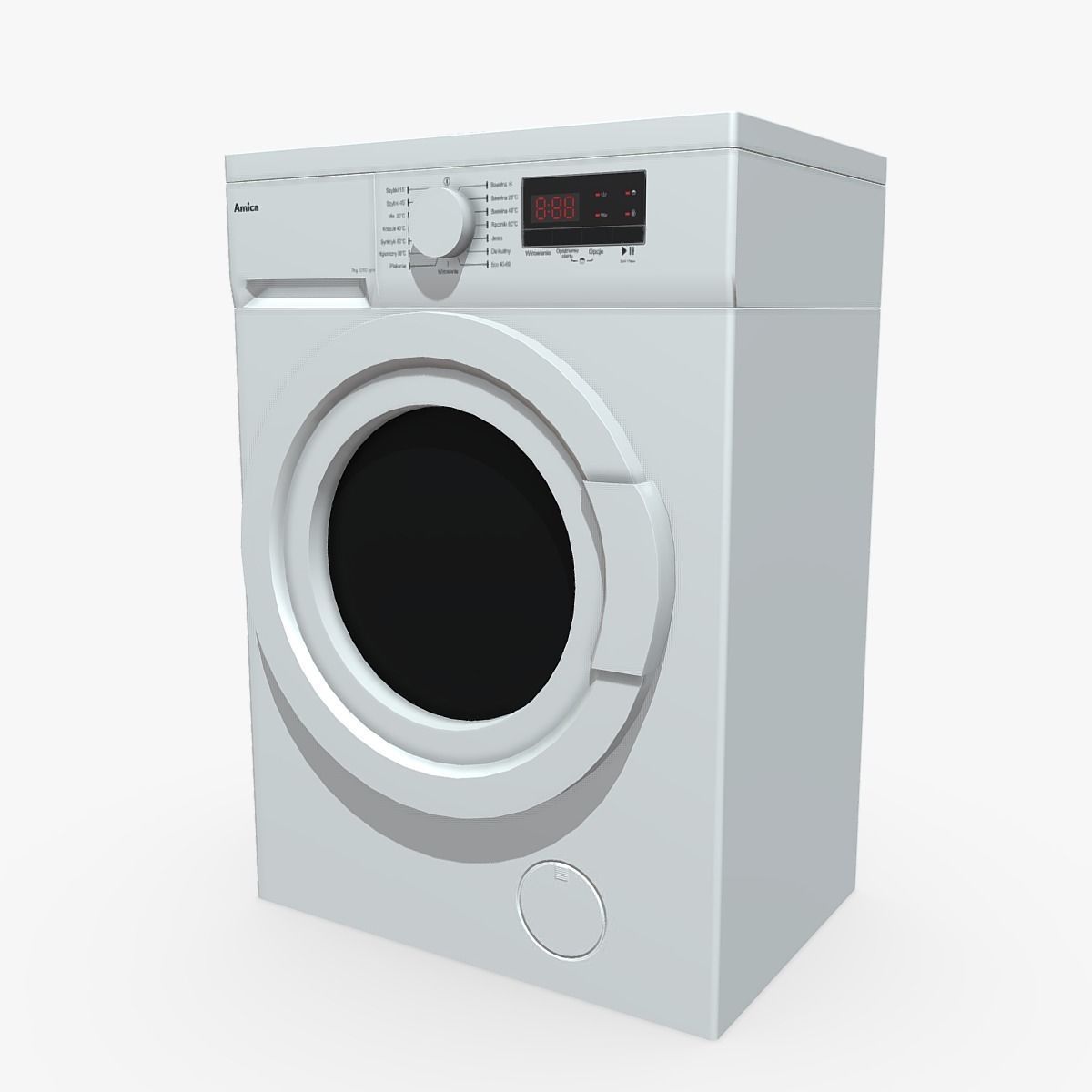 3D model Washing Machine Amica WAS712ELMG White 3D Model VR / AR / low ...