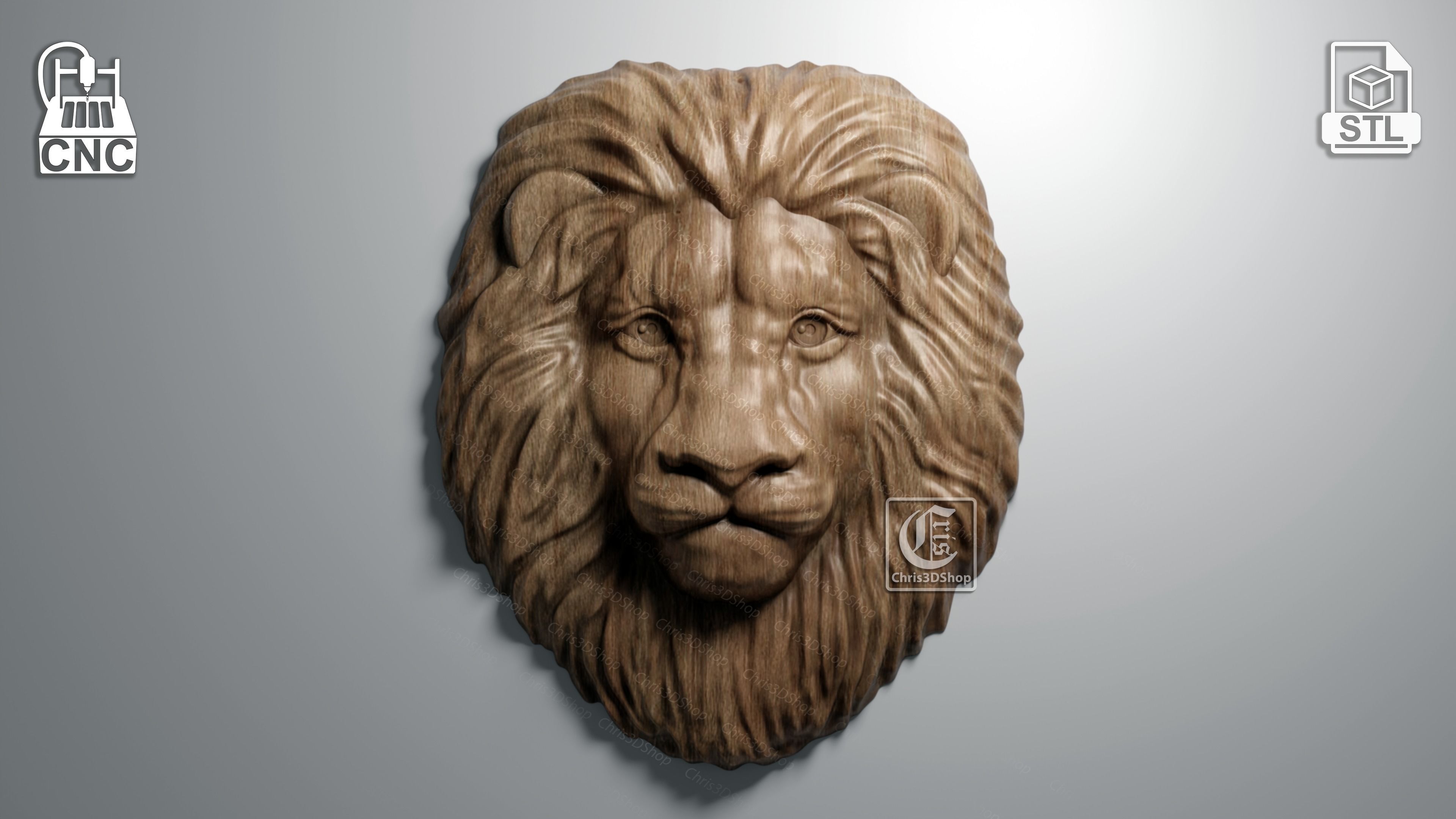 Lion Head - 3D STL File for CNC 3D model | CGTrader
