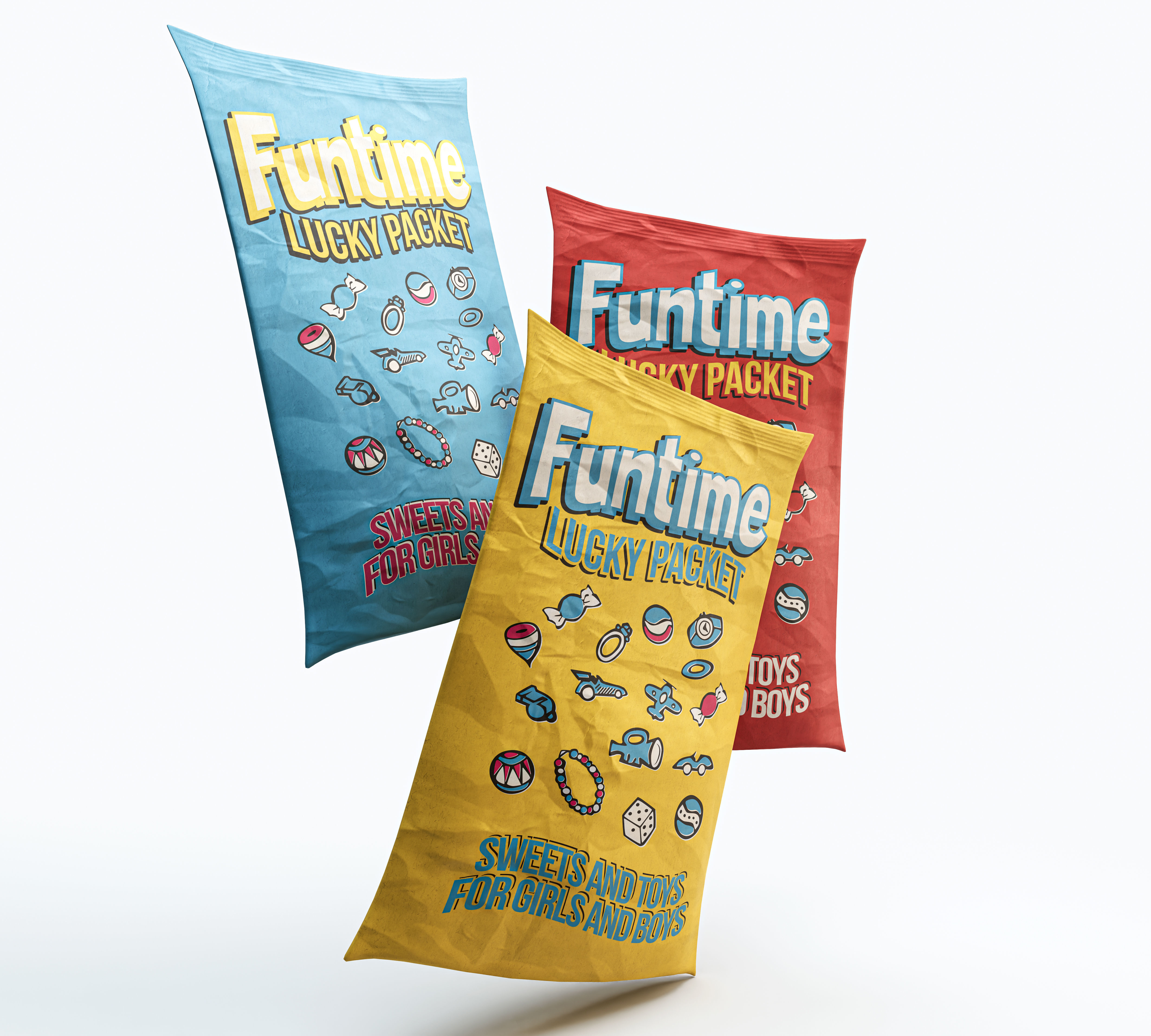 Vintage Lucky Packets 3D model | CGTrader