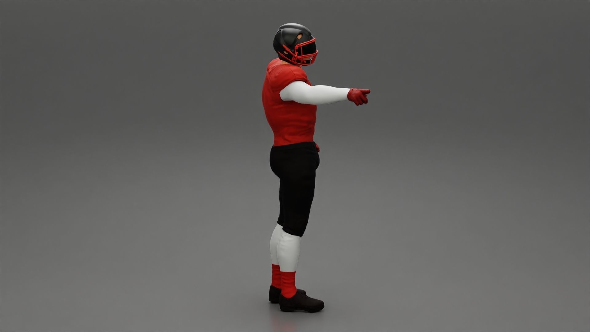Rugby player standing pointing to the ball 3D model 3D printable | CGTrader