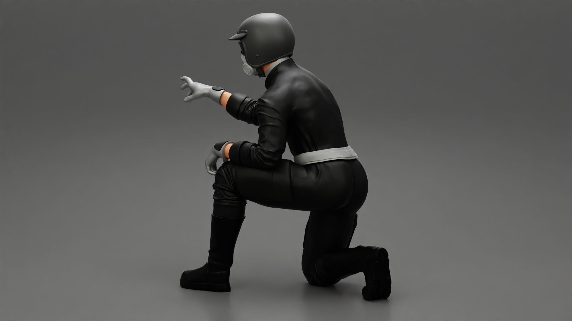 Drag Racing driver sitting in a gas mask 3D model 3D printable | CGTrader