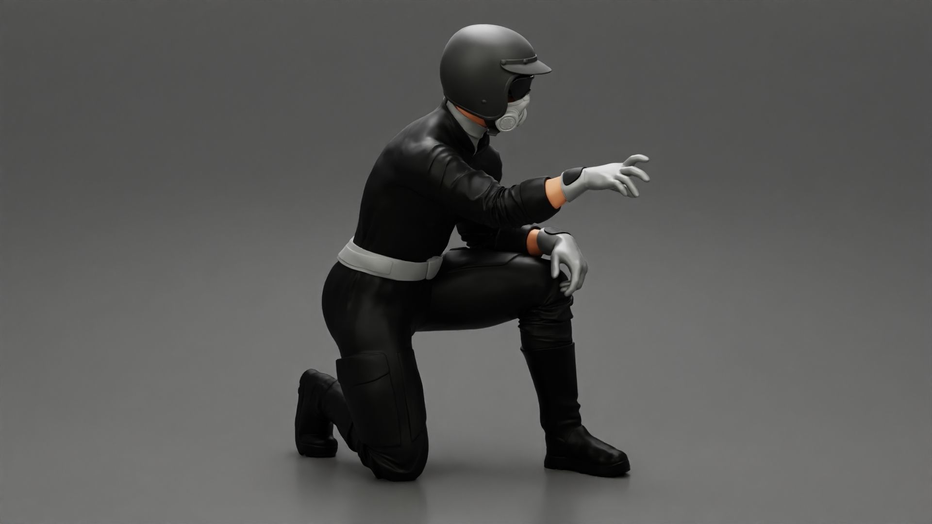 Drag Racing driver sitting in a gas mask 3D model 3D printable | CGTrader