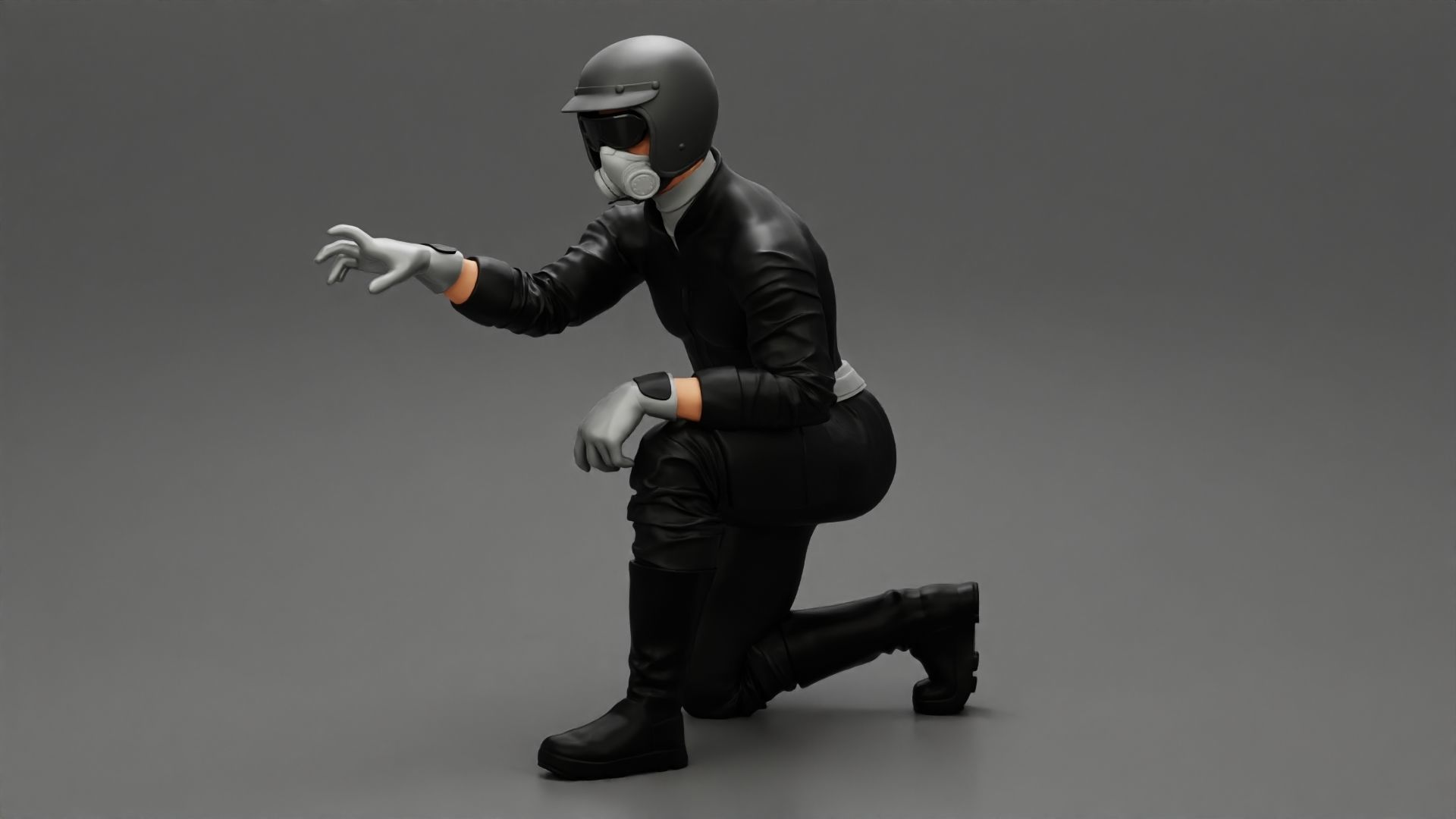 Drag Racing driver sitting in a gas mask 3D model 3D printable | CGTrader