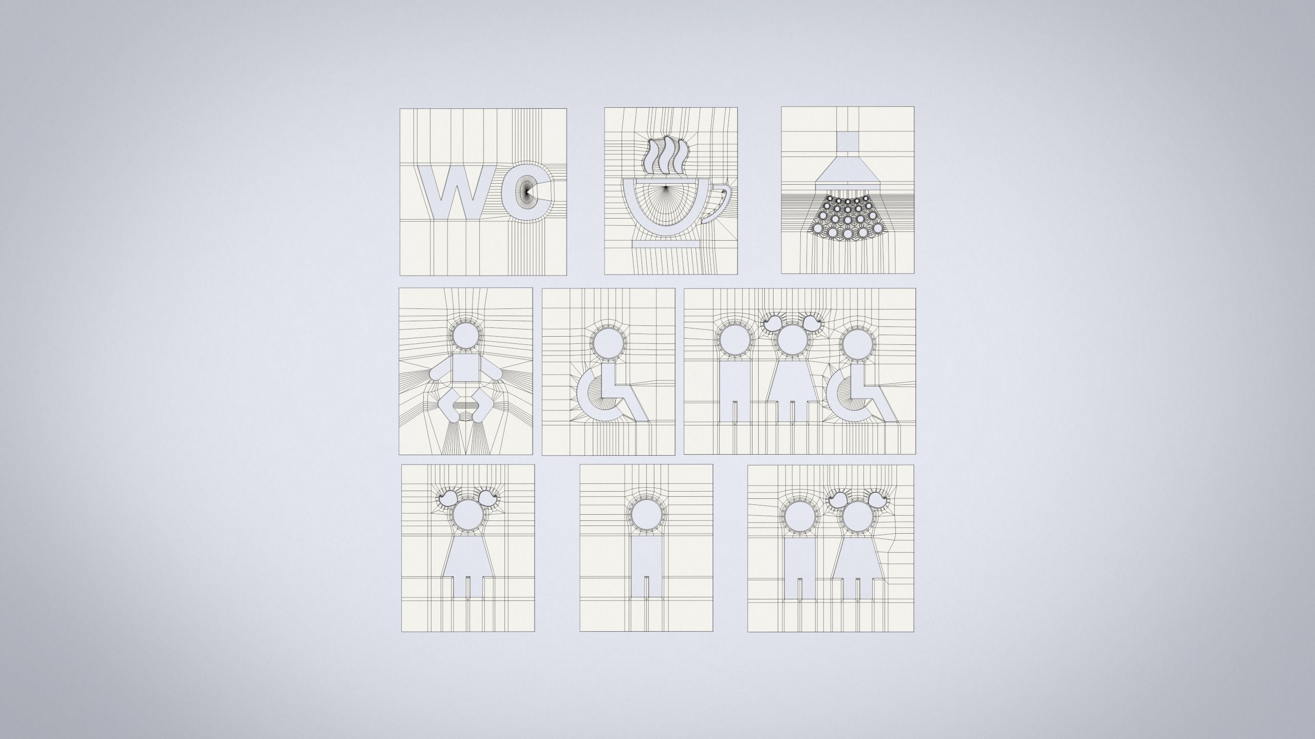 Toilet door sign 3D print model or laser cutting 3D model 3D printable ...