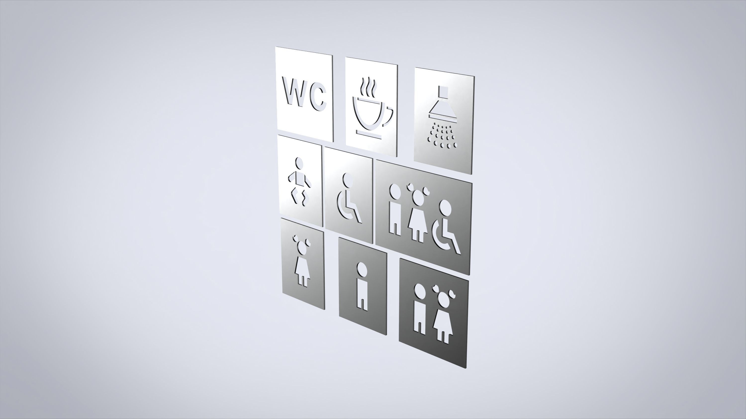 Toilet door sign 3D print model or laser cutting 3D model 3D printable ...