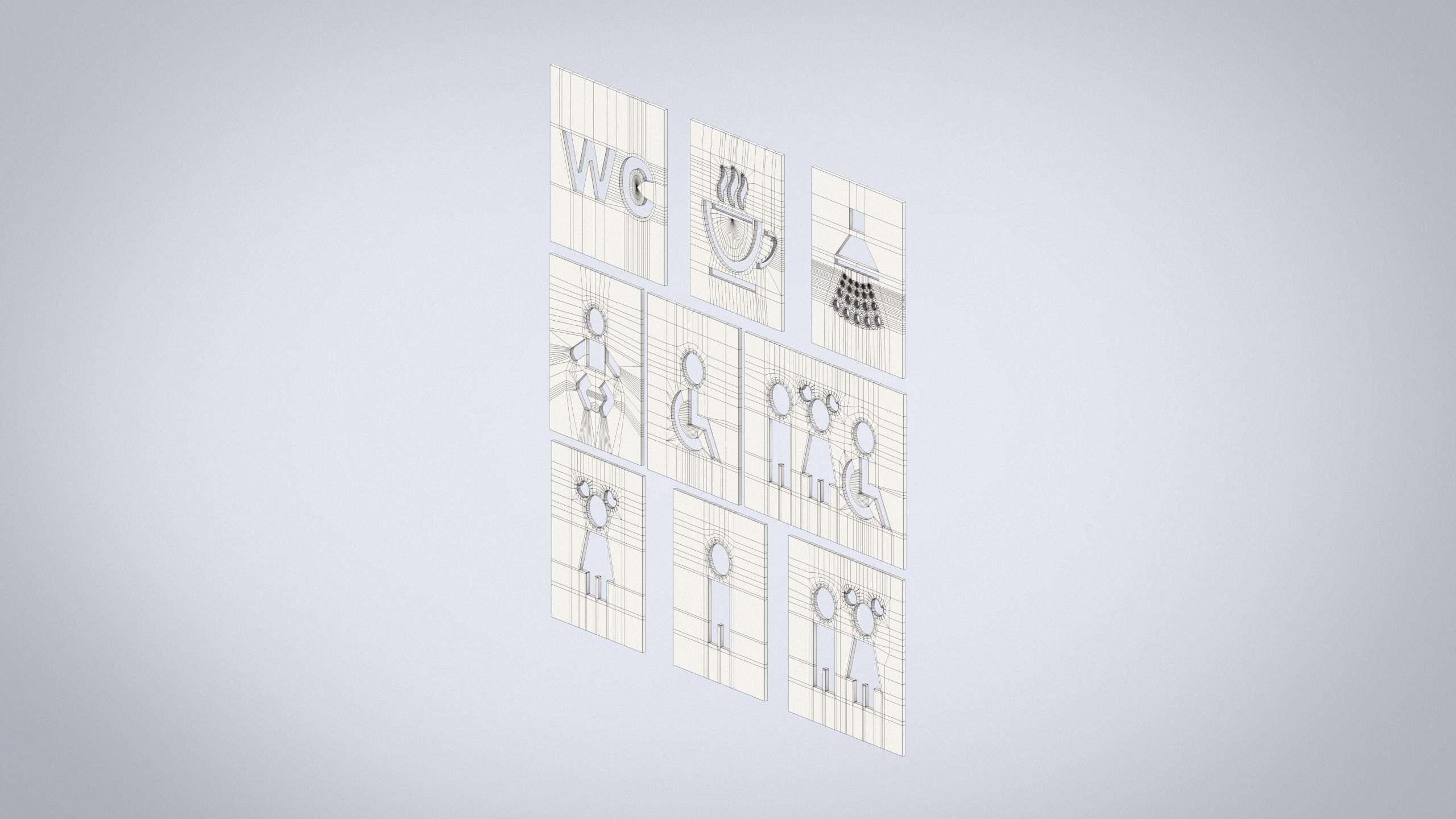 Toilet door sign 3D print model or laser cutting 3D model 3D printable ...