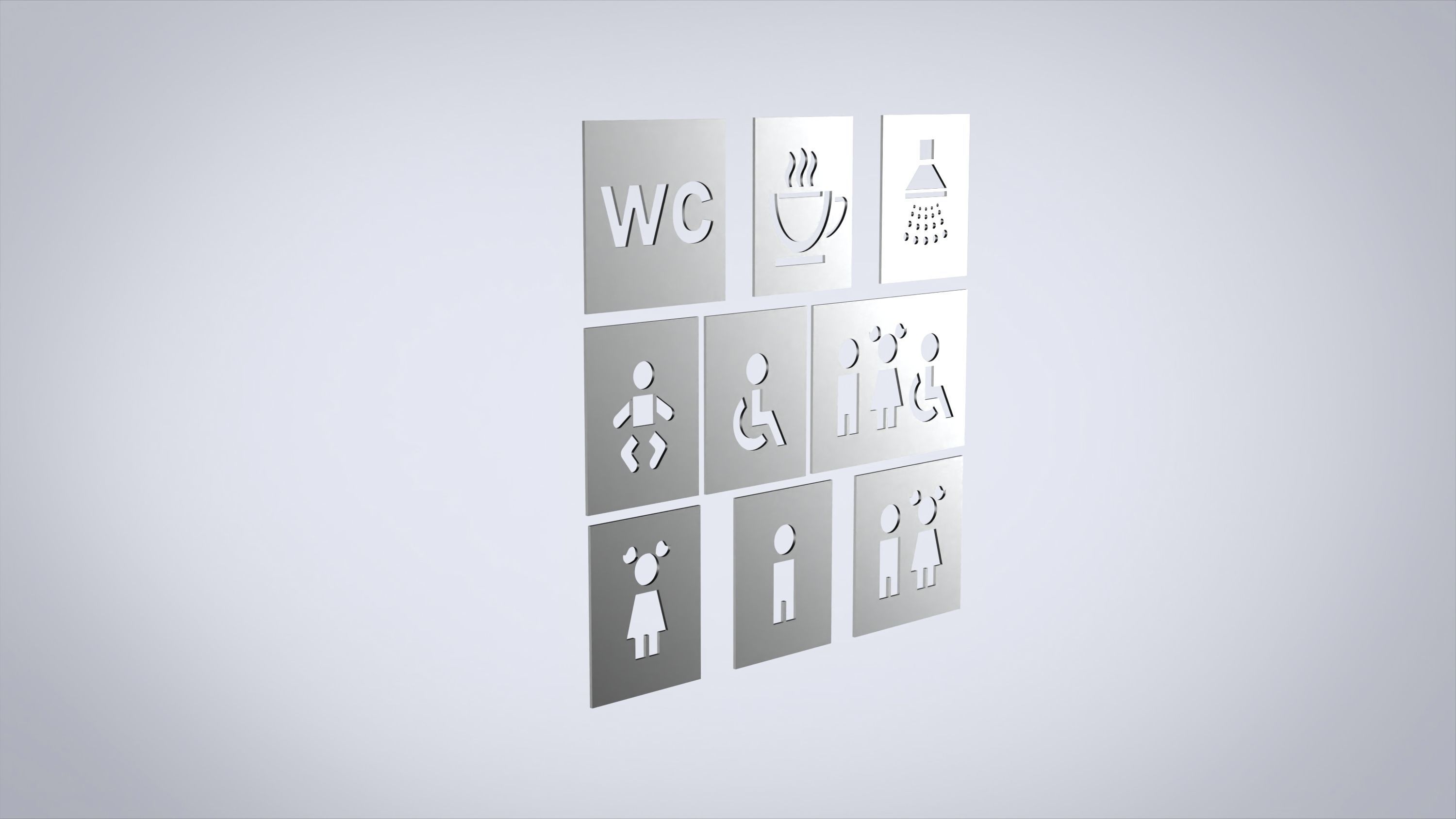 Toilet door sign 3D print model or laser cutting 3D model 3D printable ...