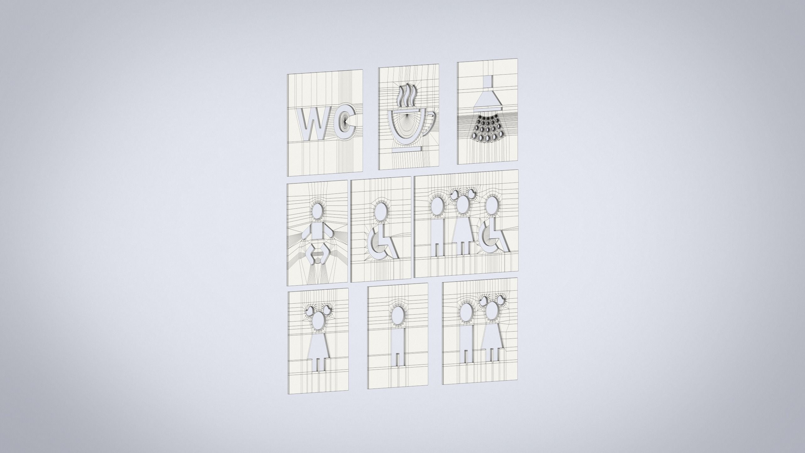 Toilet door sign 3D print model or laser cutting 3D model 3D printable ...