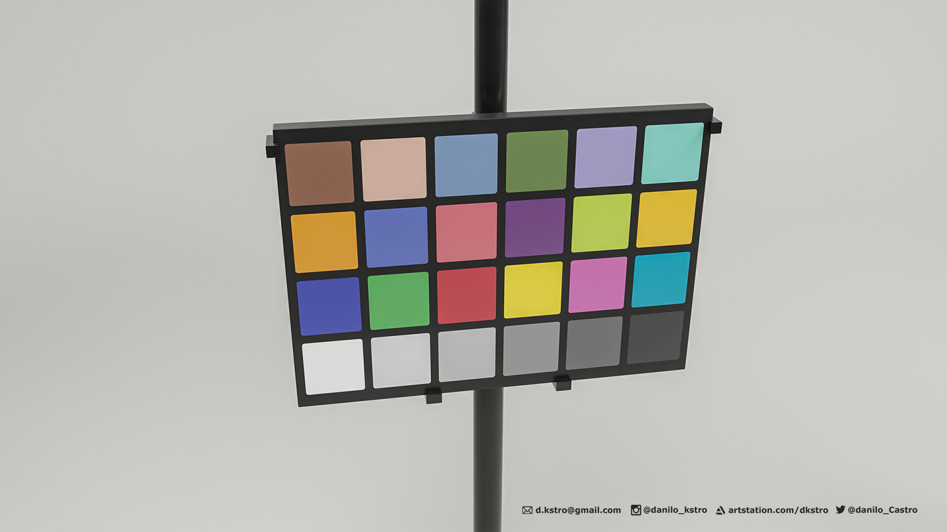 Color Checker With Chrome And Grey Ball 3D model | CGTrader