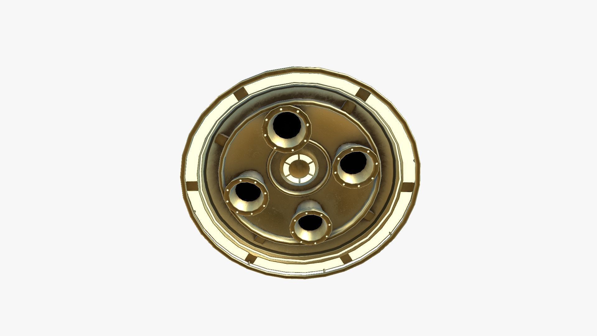 3D model Alien Spaceship UFO F07 Gold - Sci Fi Spacecraft Design VR ...