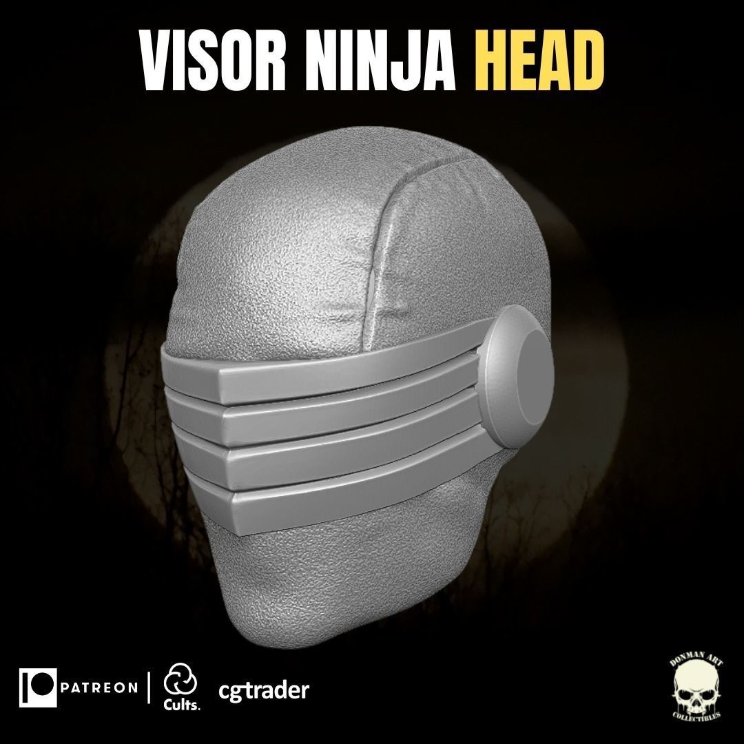 Visor Ninja Head For Action Figures 3D model 3D printable | CGTrader