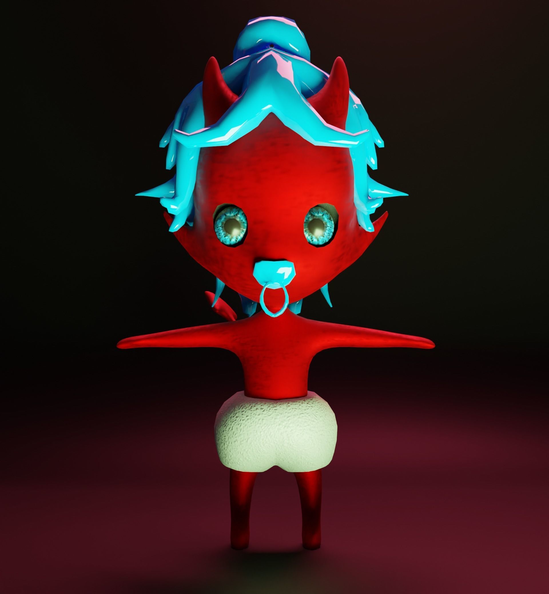 3d character Anime kid baby devil free VR / AR / low-poly 3D model ...