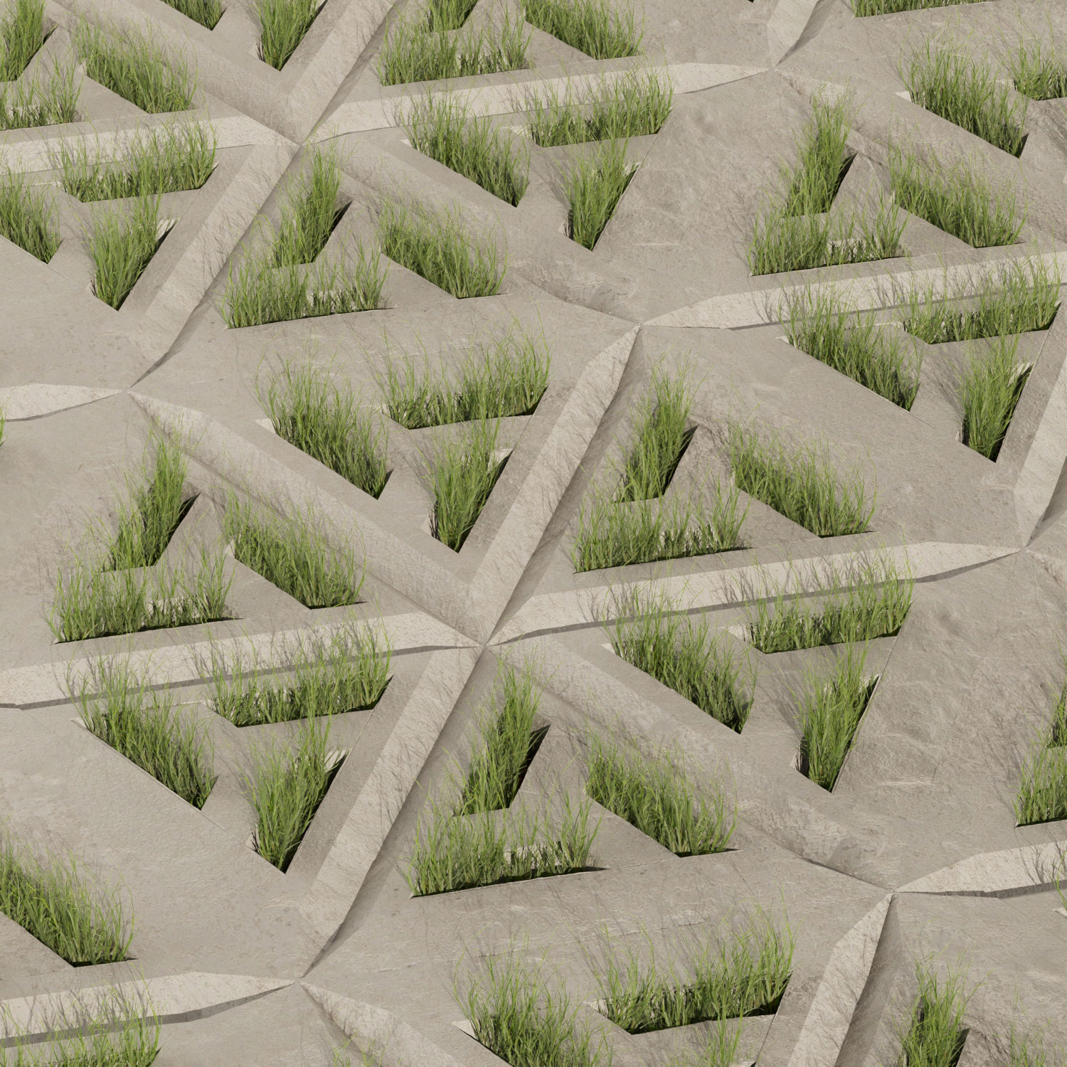 Collection plant vol 445 - grass - concrete - tileable 3D model | CGTrader