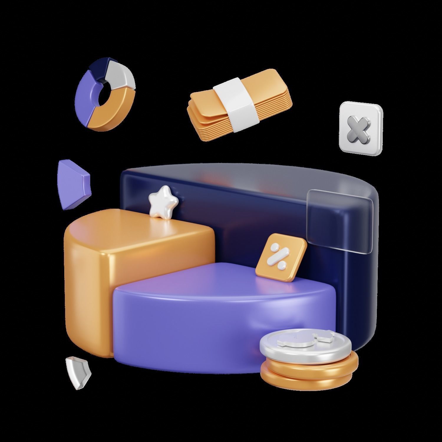 Finance 3D Icon Set 3D model | CGTrader