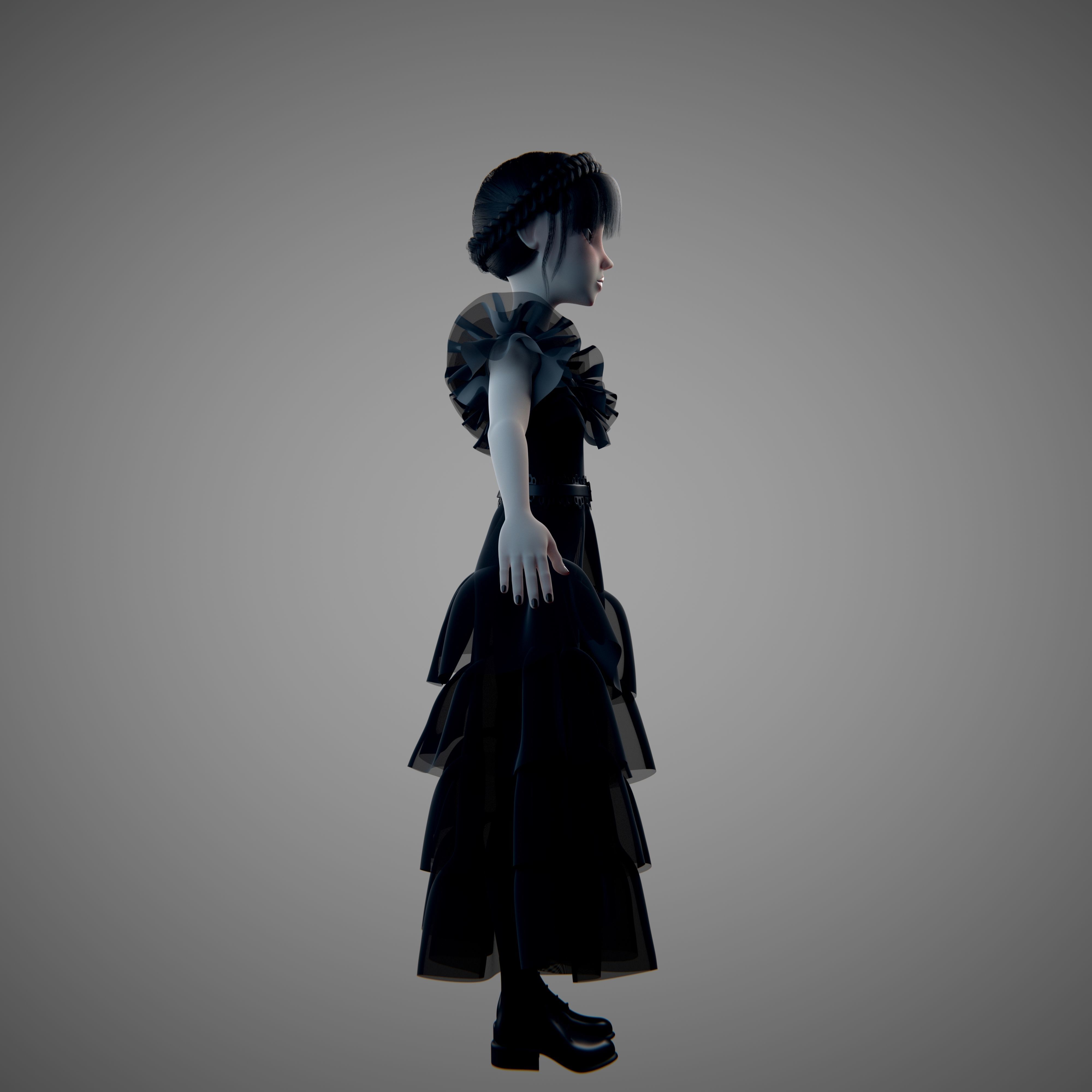 3D model Wednesday Addams LowPoly Pack of Two Models VR / AR / low-poly ...