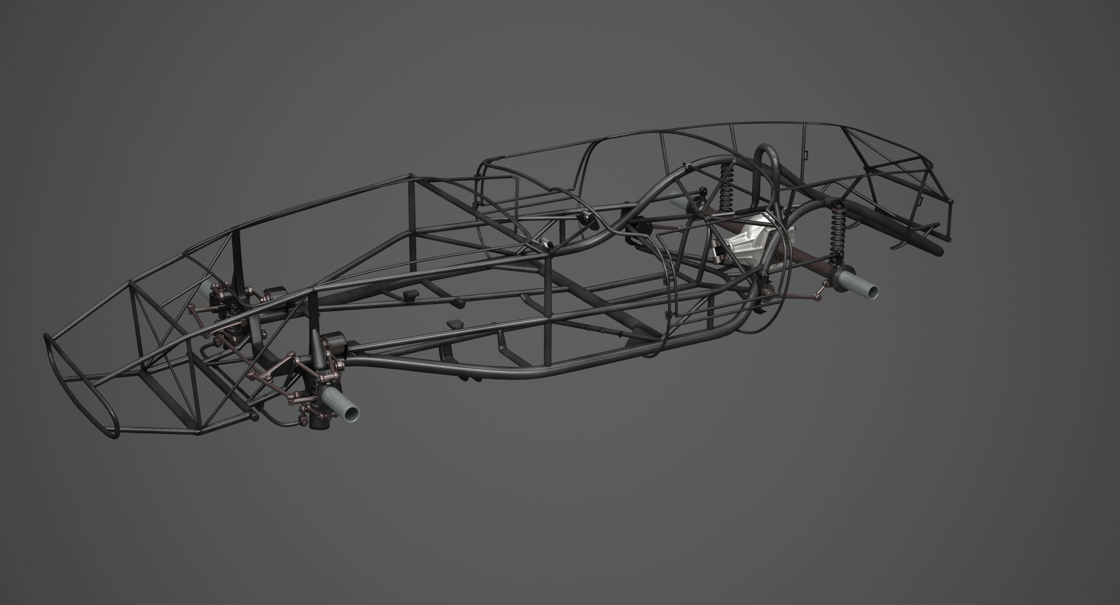 3D model Chassis Frame - Ferrari 250 TR - Testa Rossa VR / AR / low ...
