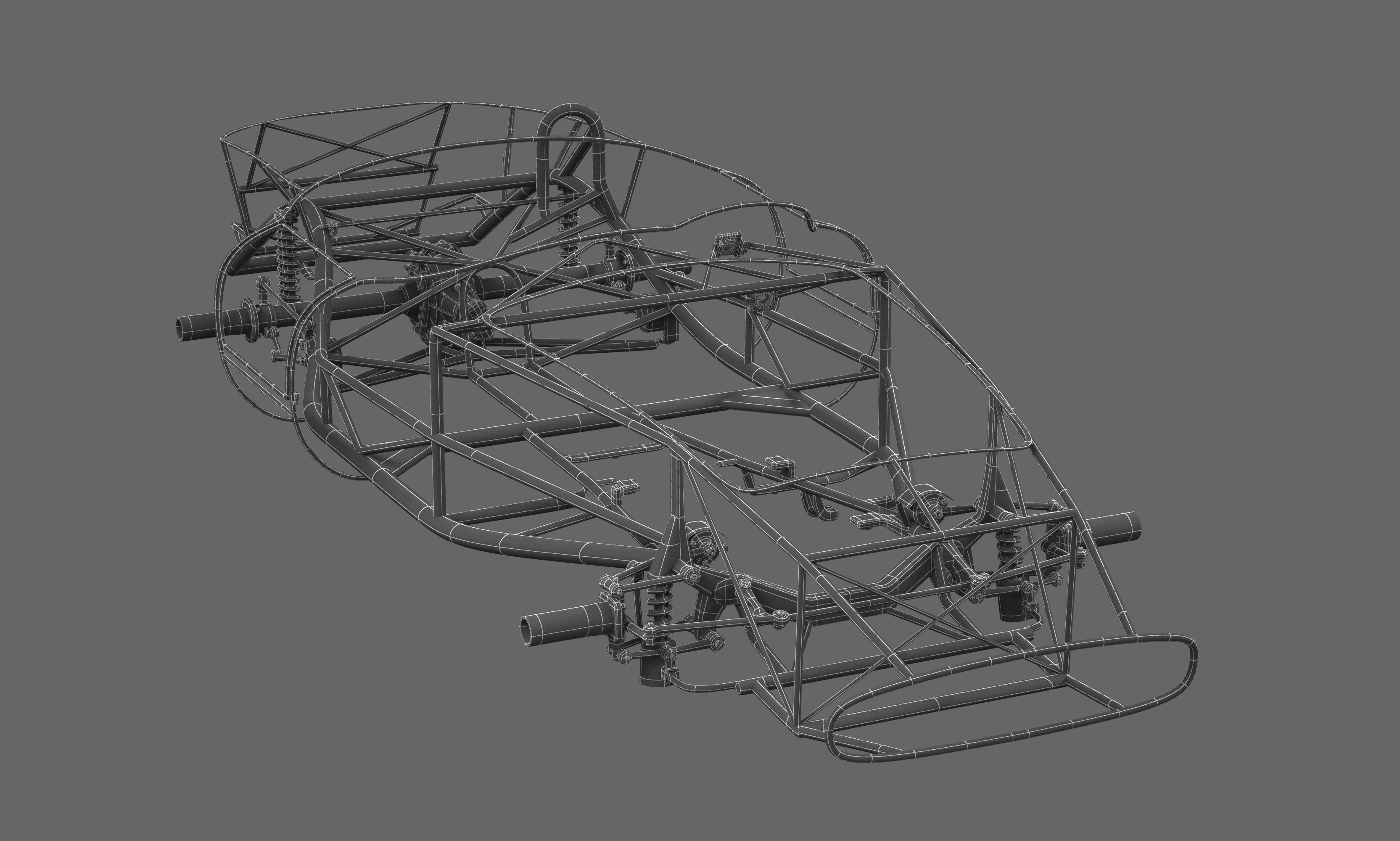 3D model Chassis Frame - Ferrari 250 TR - Testa Rossa VR / AR / low ...