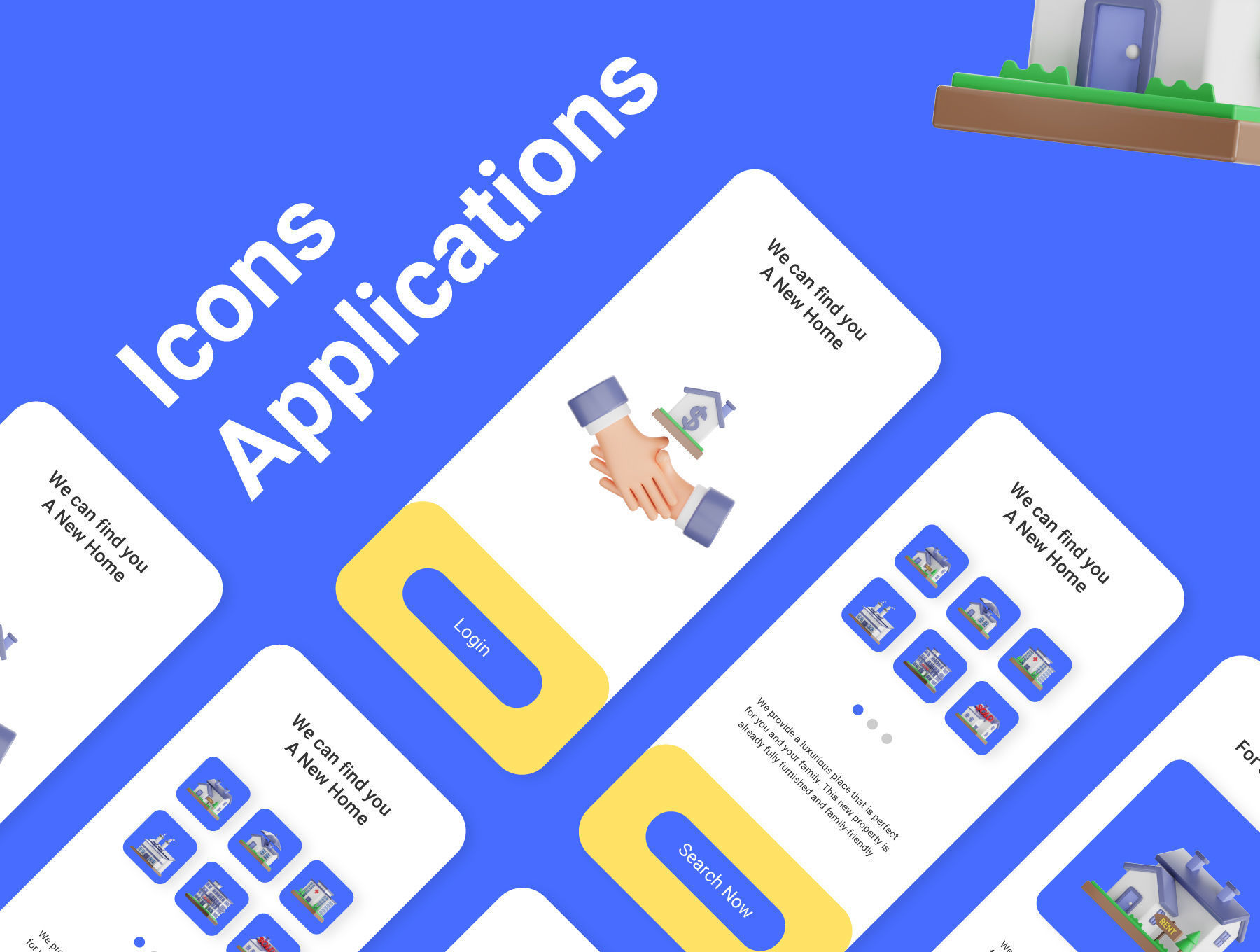 Real Estate 3D Icons Set 3D model | CGTrader