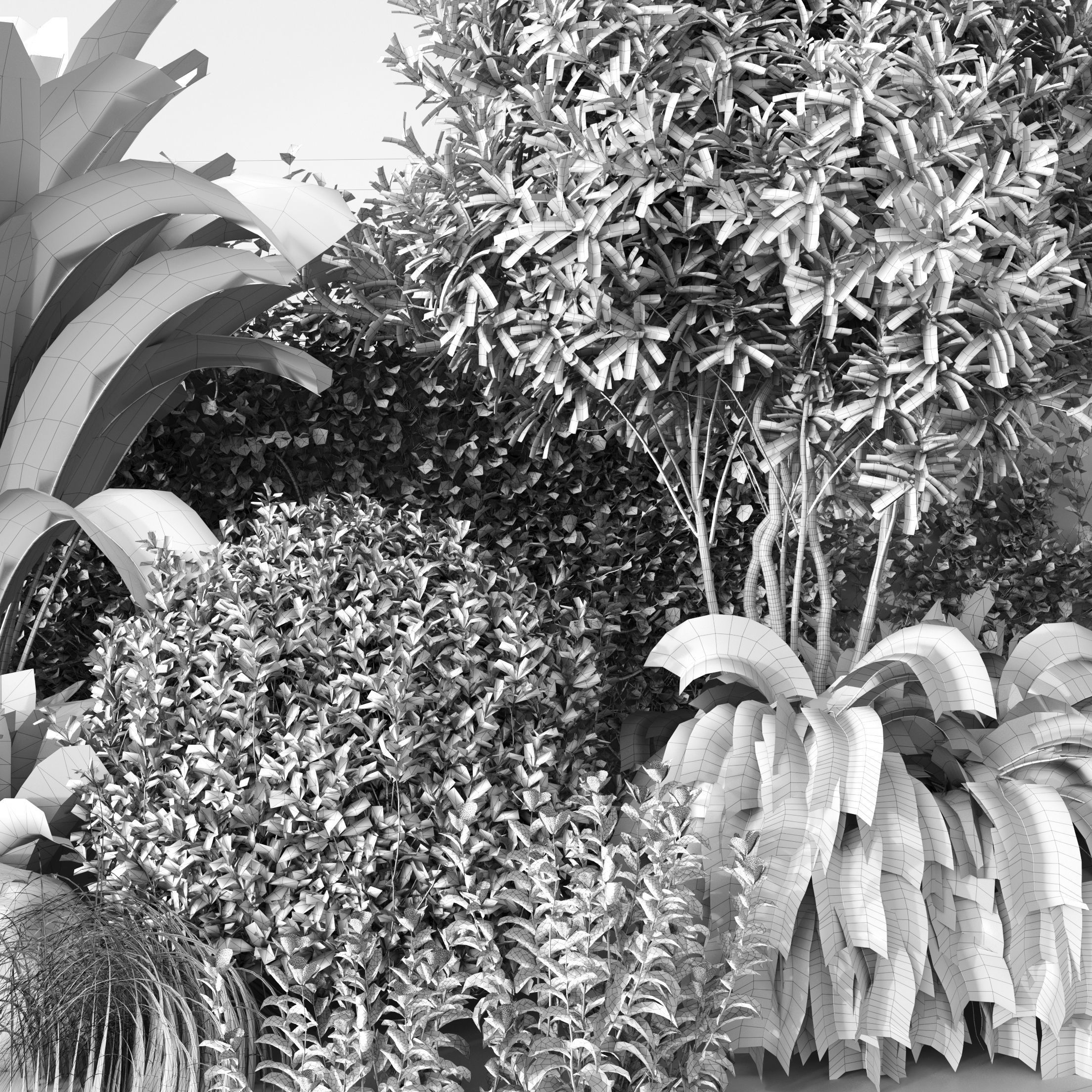 Group of outdoor Trees- Plants 3D model | CGTrader