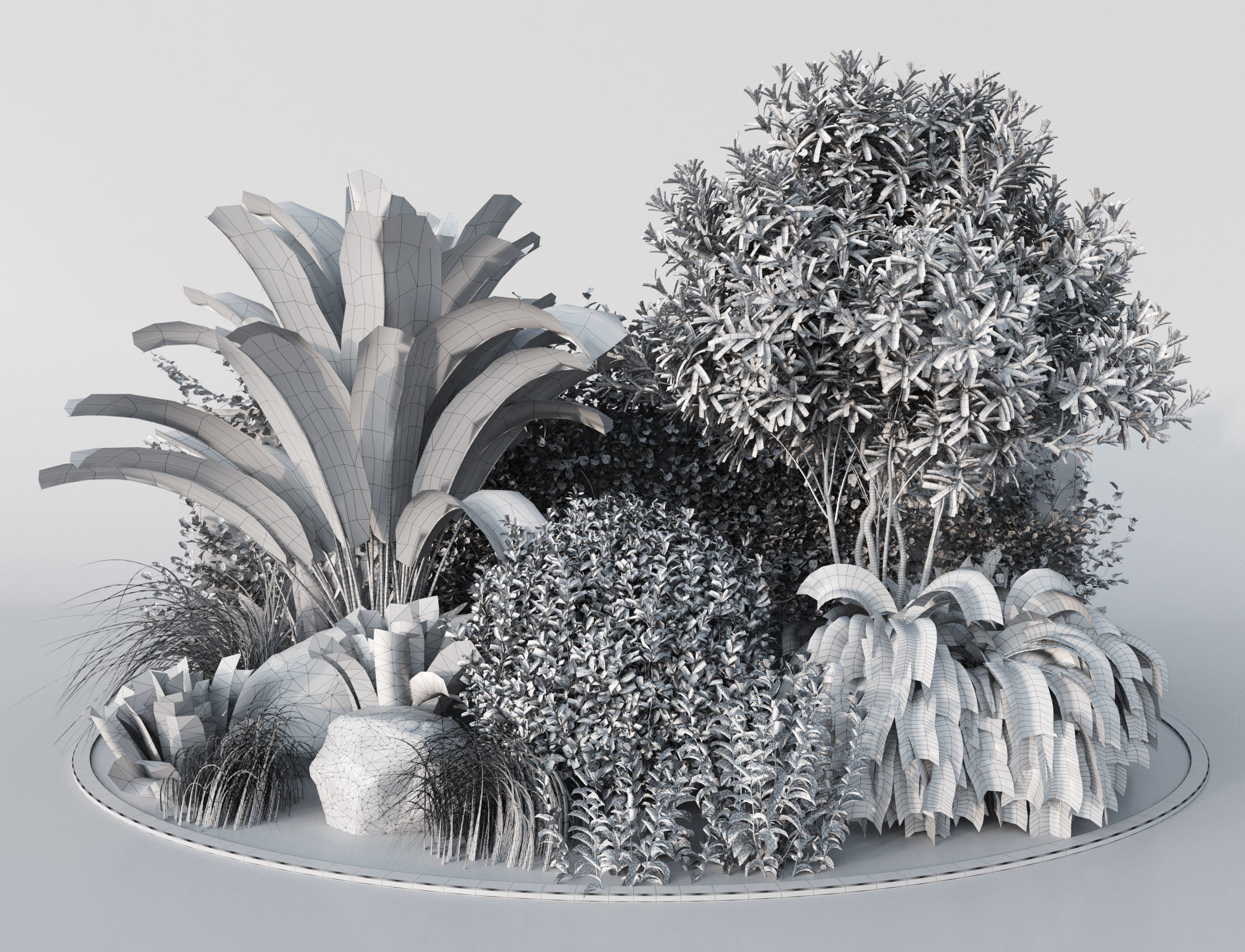Group of outdoor Trees- Plants 3D model | CGTrader