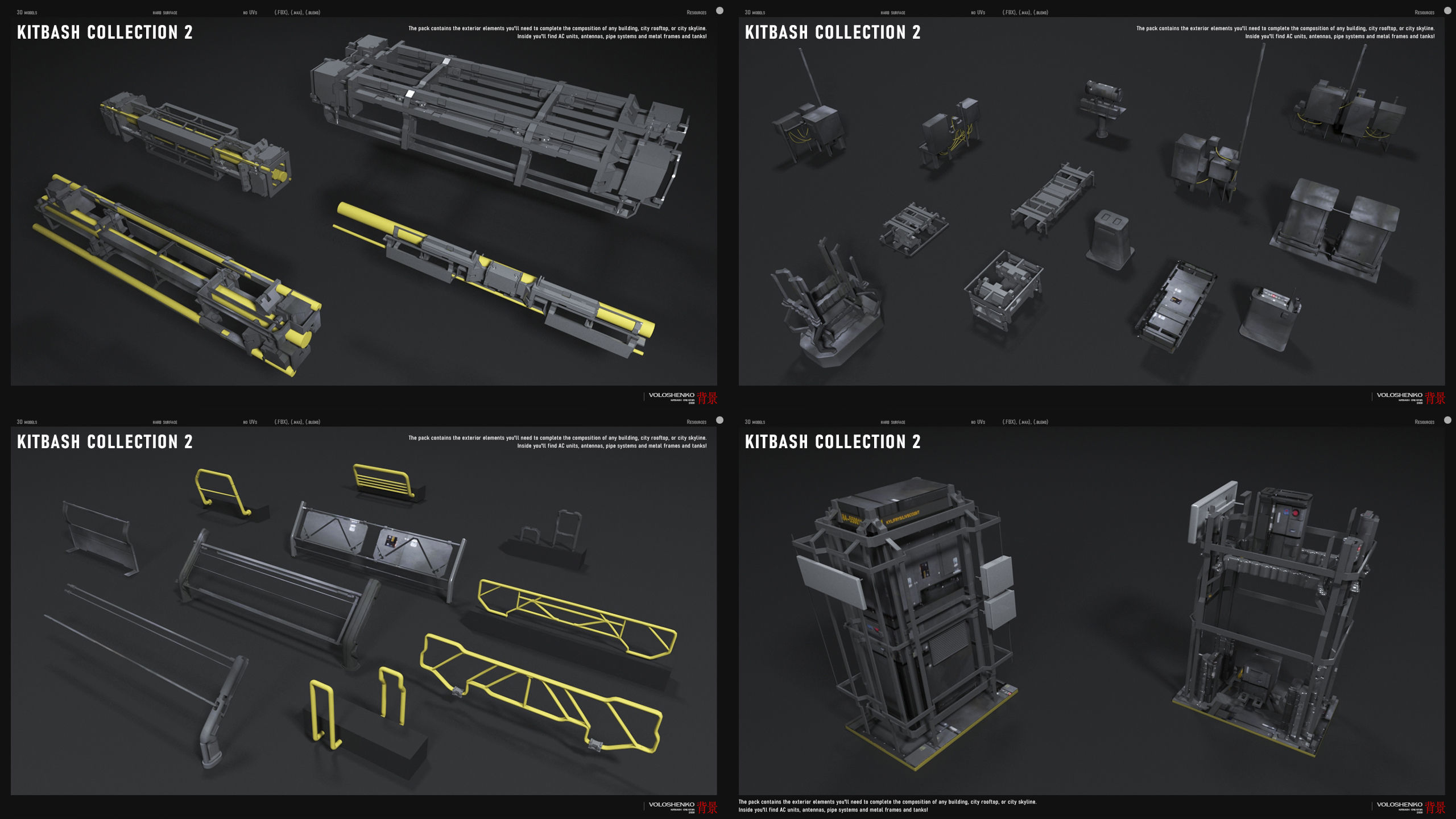 ROOFTOP Props Collection Kitbash 2 3D model | CGTrader