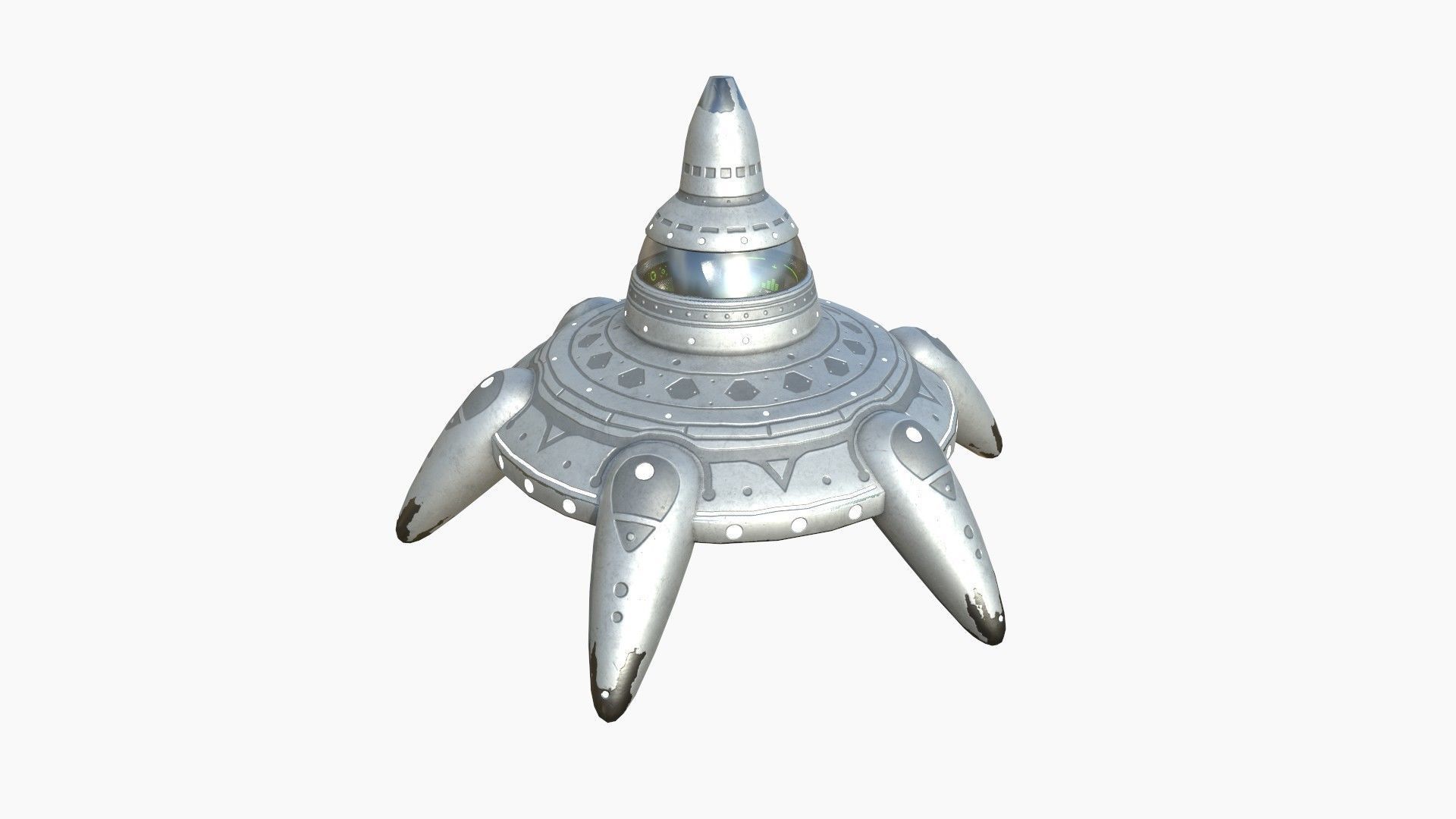 3D model Alien Spaceship UFO G01 Steel - Sci Fi Spacecraft Design VR ...