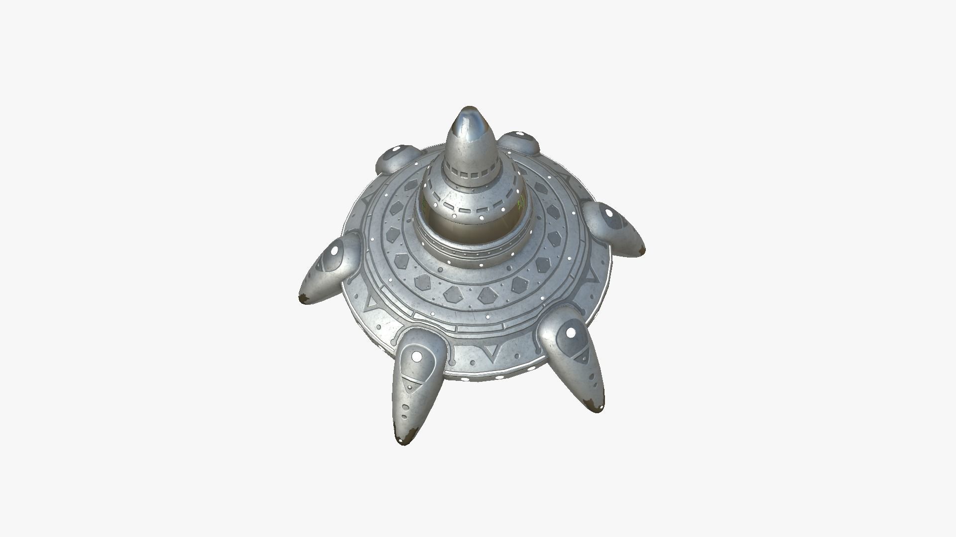 3D model Alien Spaceship UFO G01 Steel - Sci Fi Spacecraft Design VR ...