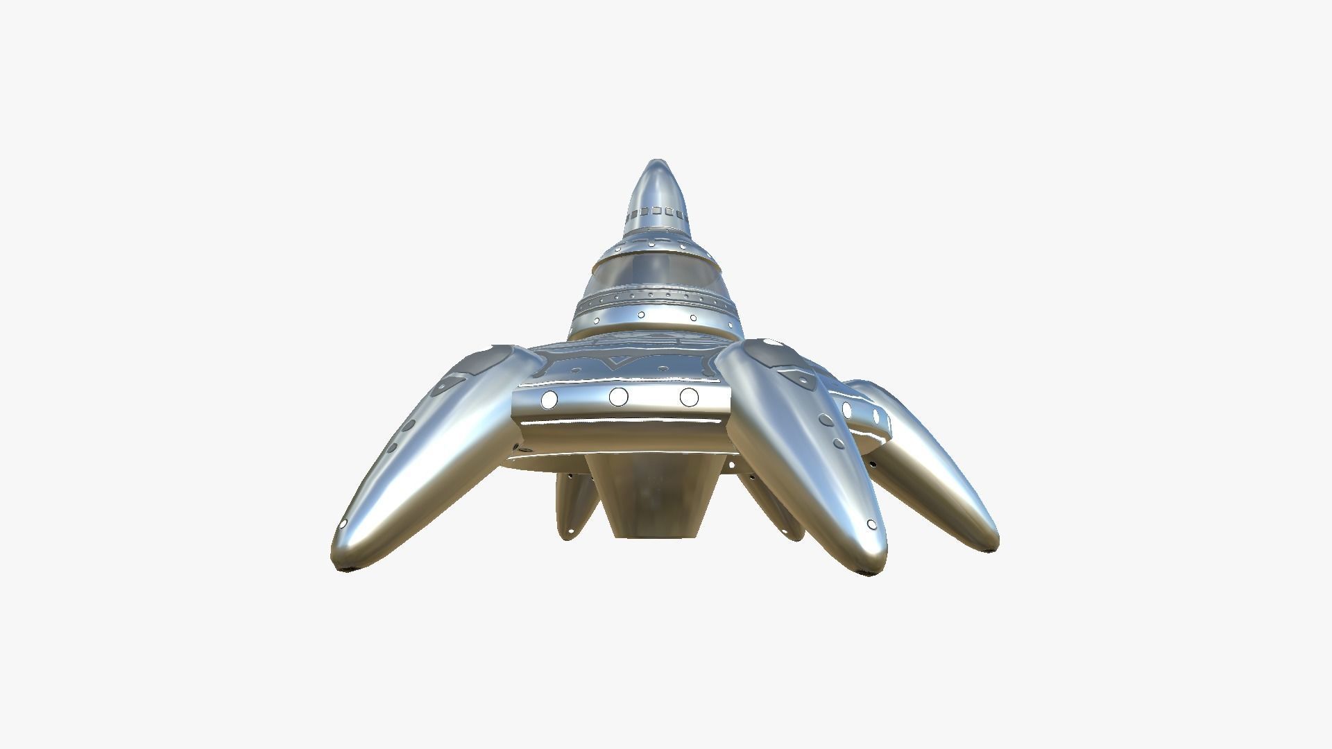 3D model Alien Spaceship UFO G02 Aluminum - Sci Fi Spacecraft Design VR ...