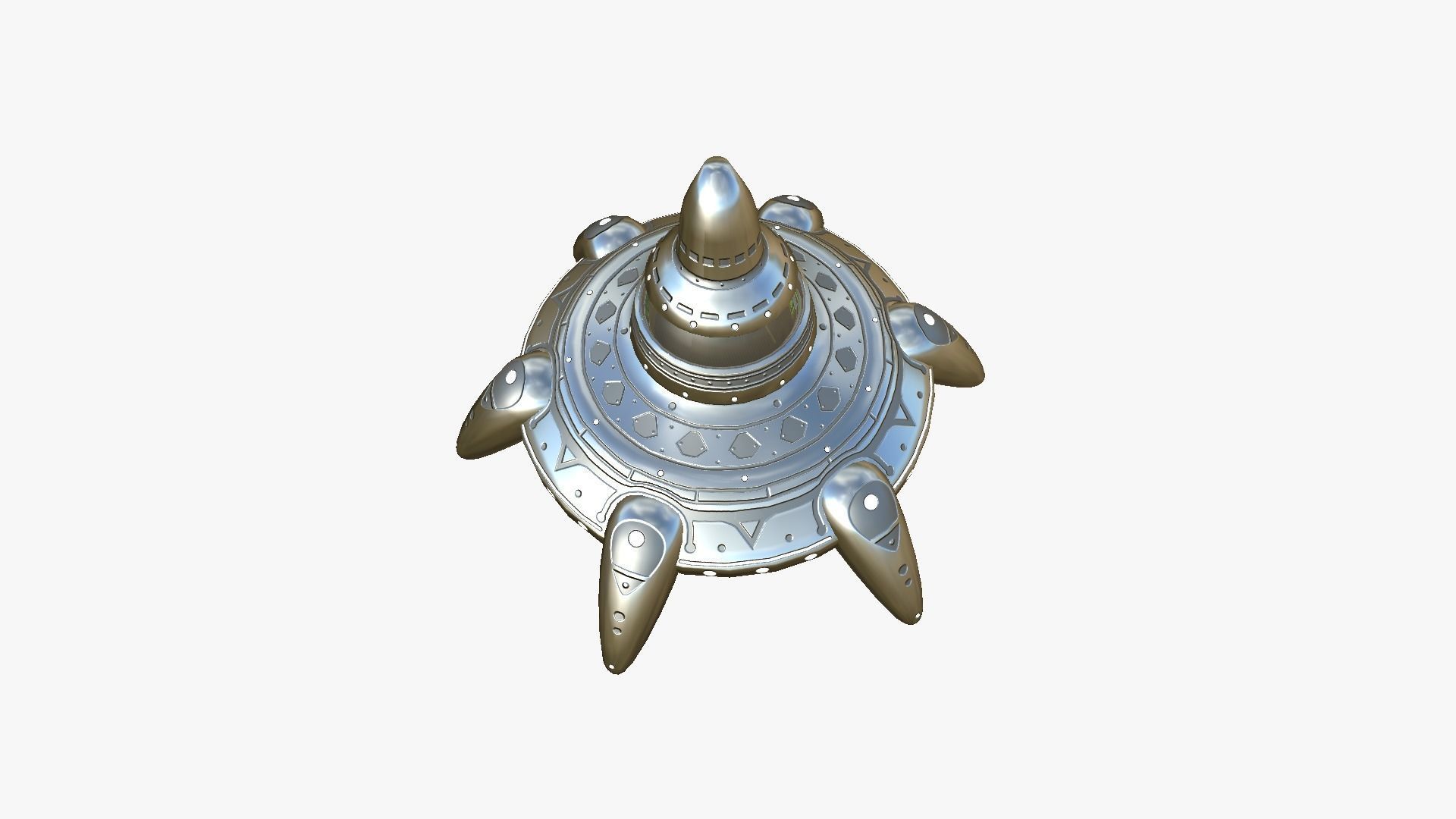 3D model Alien Spaceship UFO G02 Aluminum - Sci Fi Spacecraft Design VR / AR / low-poly | CGTrader