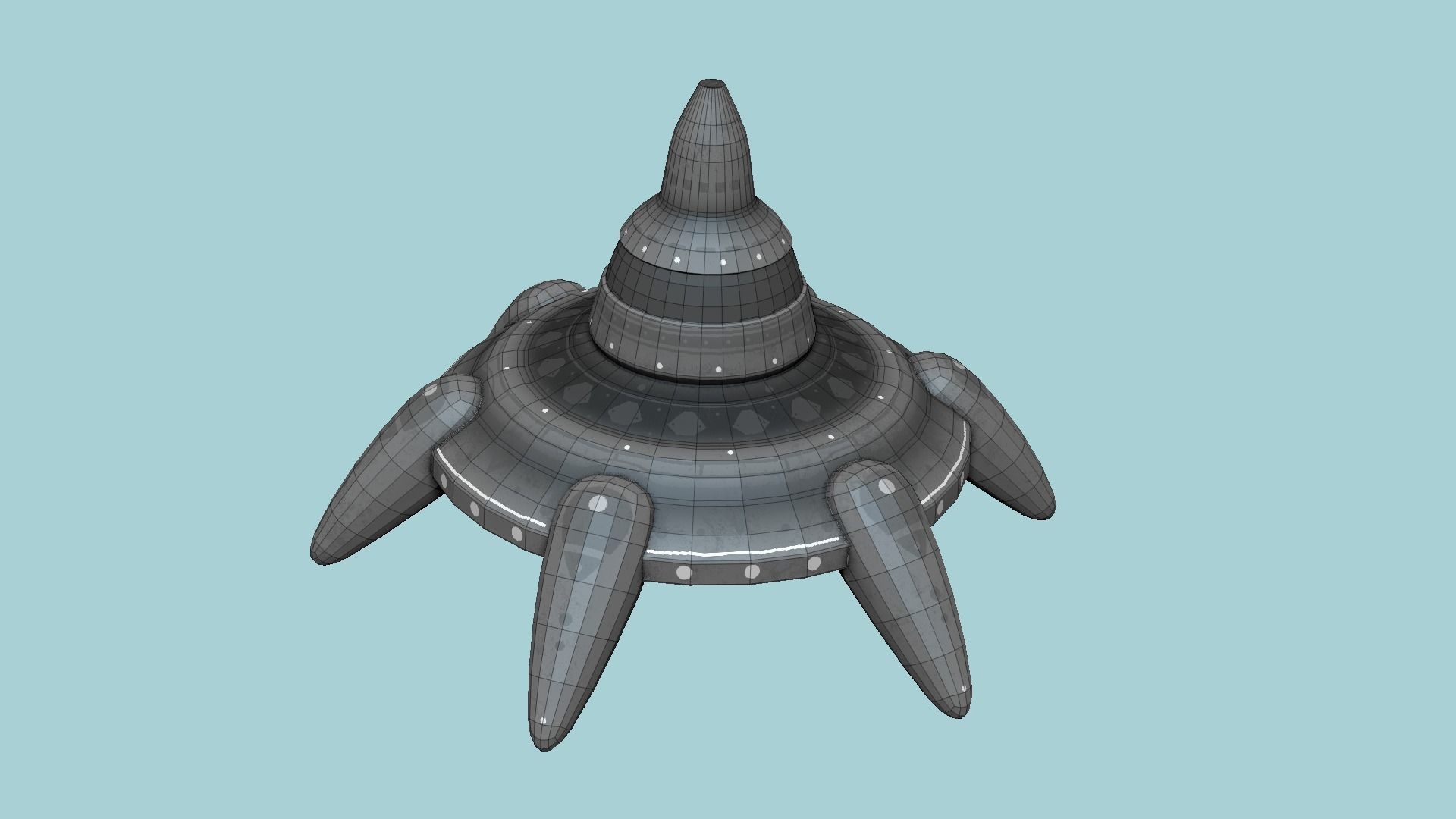 3D model Alien Spaceship UFO G03 Dark Steel - Sci Fi Spacecraft Design ...