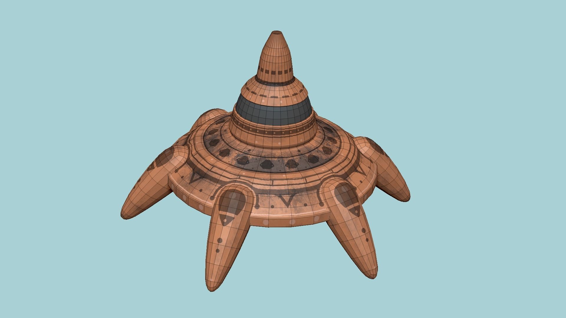 3D model Alien Spaceship UFO G06 Copper - Sci Fi Spacecraft Design VR ...