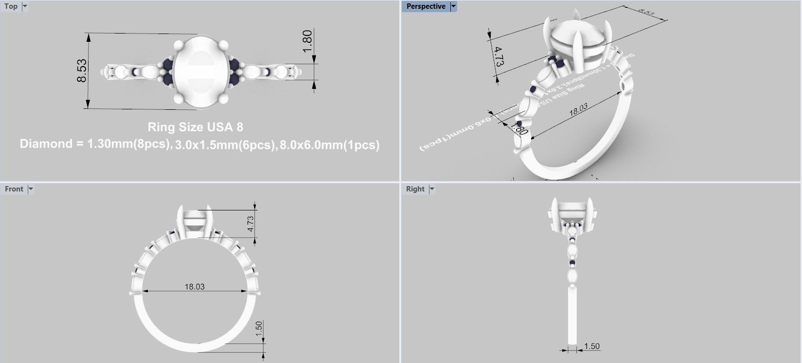 Solitaire RG MSR 014 3D model 3D printable | CGTrader