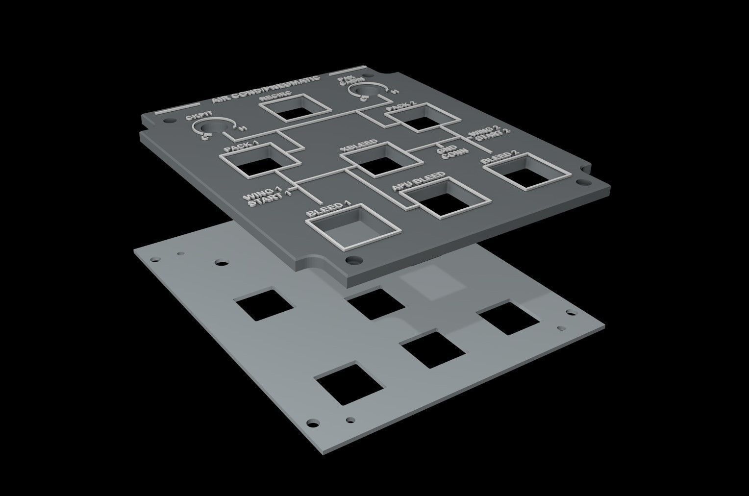 EMBRAER E1 OVERHEAD - AIRCOND PNEUMATIC PANEL 3D model 3D printable ...