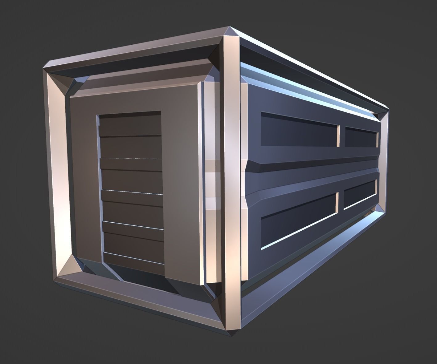 3D model Sci fi Container Storage box room Low Poly VR / AR / low-poly ...