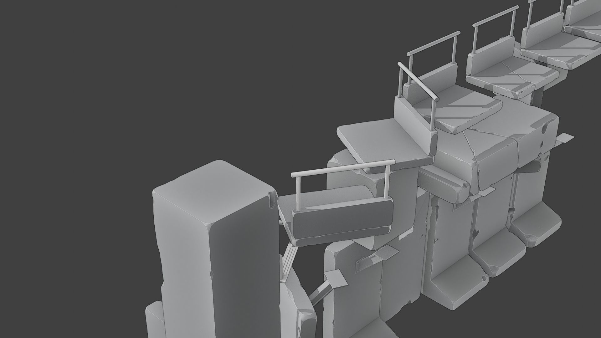 Concrete Wall Base Pack 1 3D model 3D printable | CGTrader