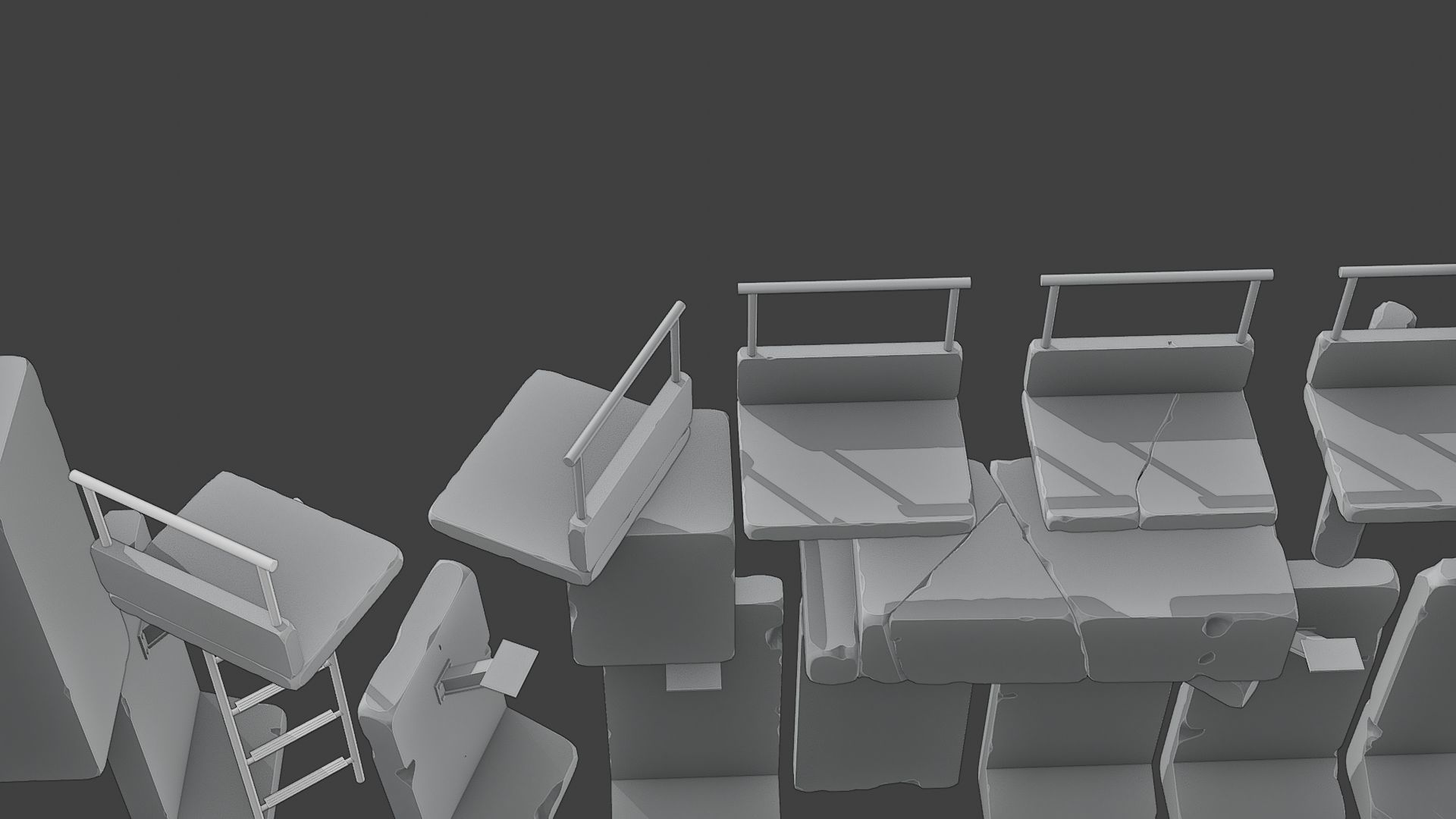 Concrete Wall Base Pack 1 3D model 3D printable | CGTrader