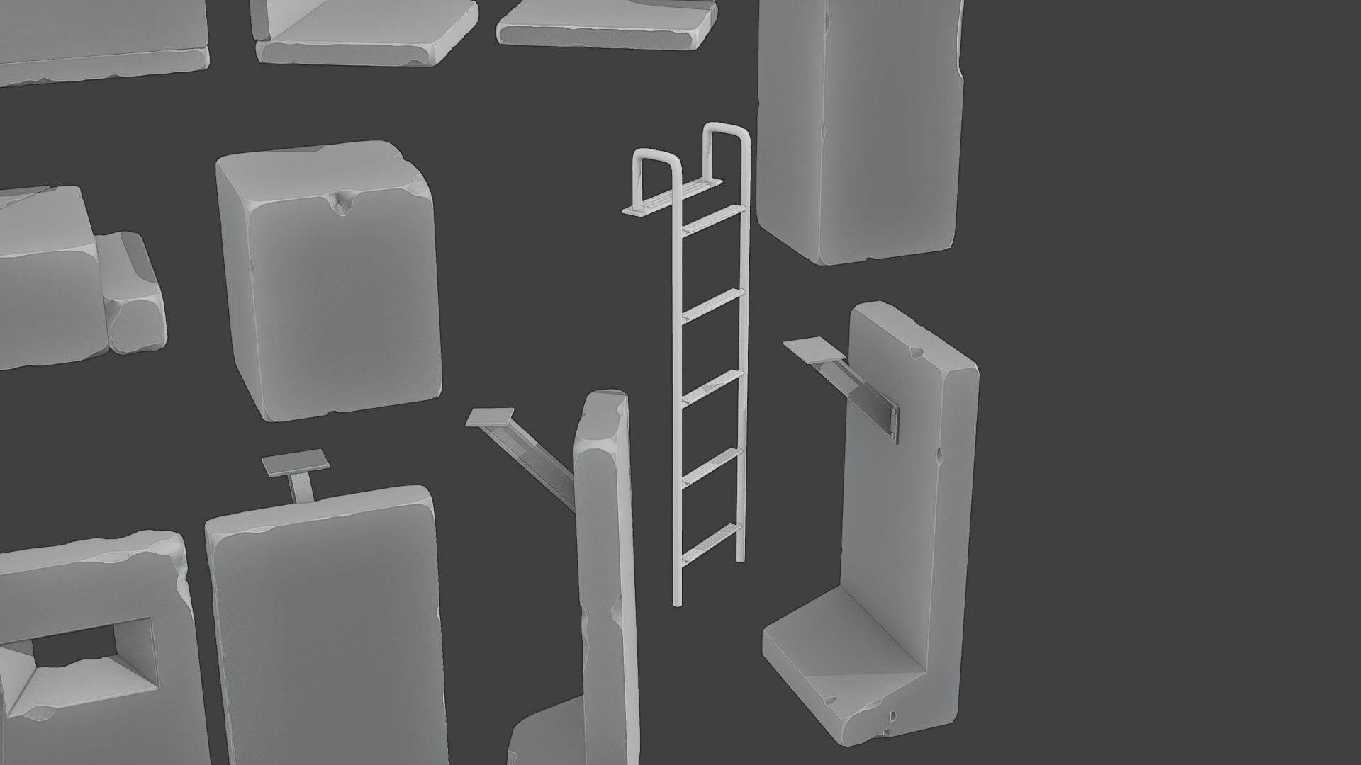 Concrete Wall Base Pack 1 3D model 3D printable | CGTrader