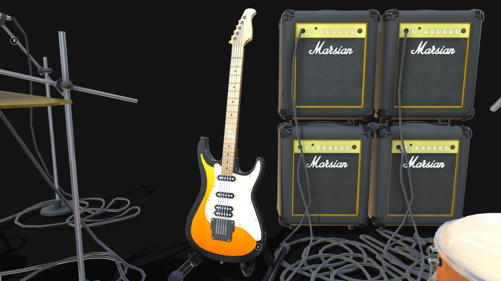 3D model Rock Instrument Pack VR / AR / low-poly | CGTrader